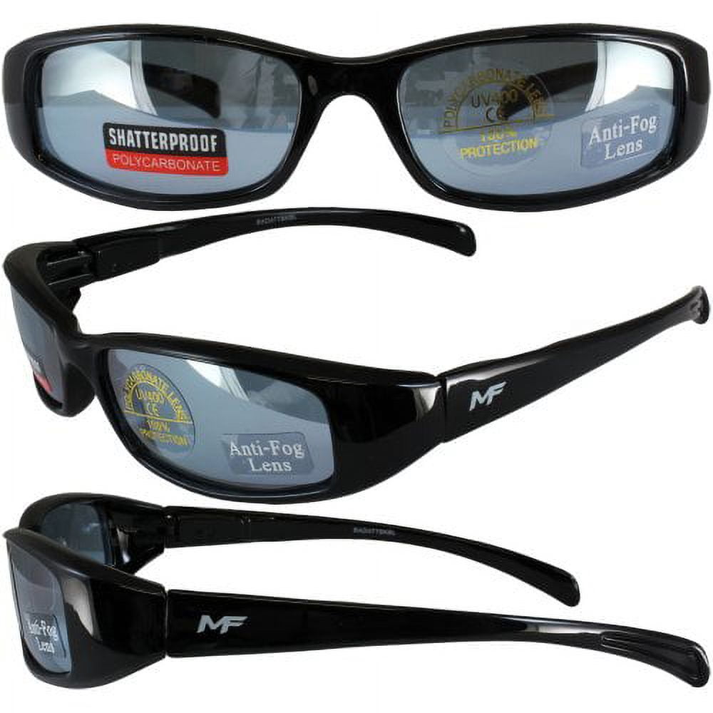 MotoFrames MF Bad Attitude Motorcycle Sunglasses Black Frames Blue ...