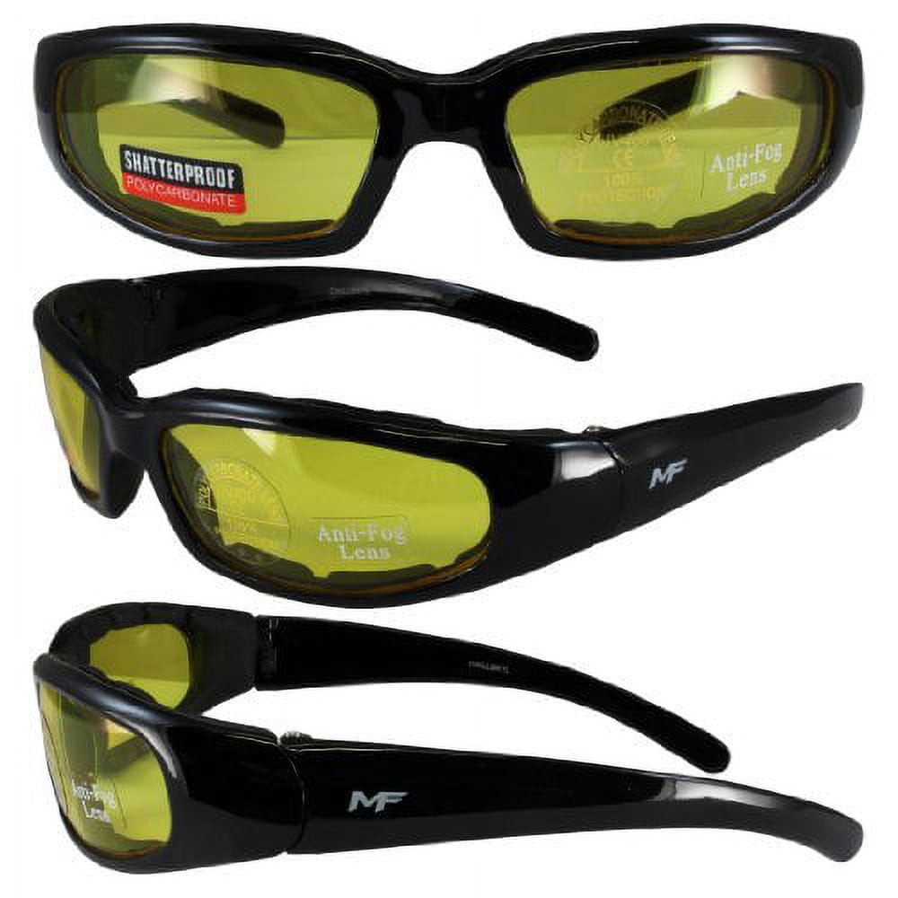 MotoFrames MF Chill Padded Motorcycle Sunglasses Black Frames ...