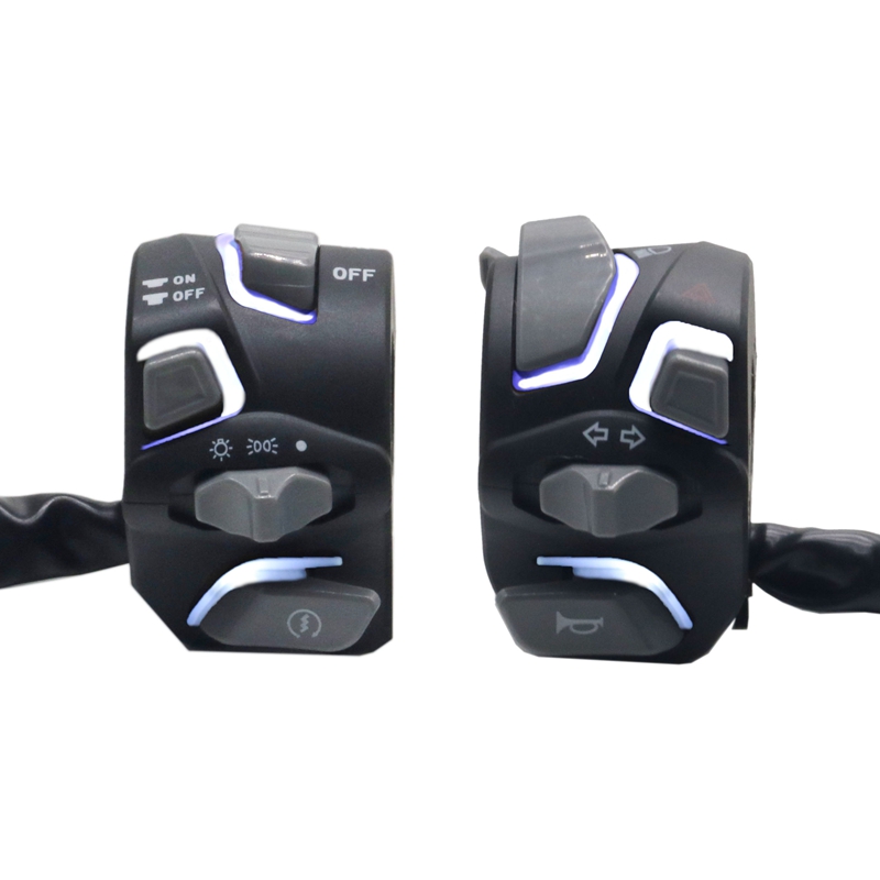 MotoLovee 7/8'' 22mm Universal Motorcycle Handlebar Switch Headlight Warning Light Turn Signal ...