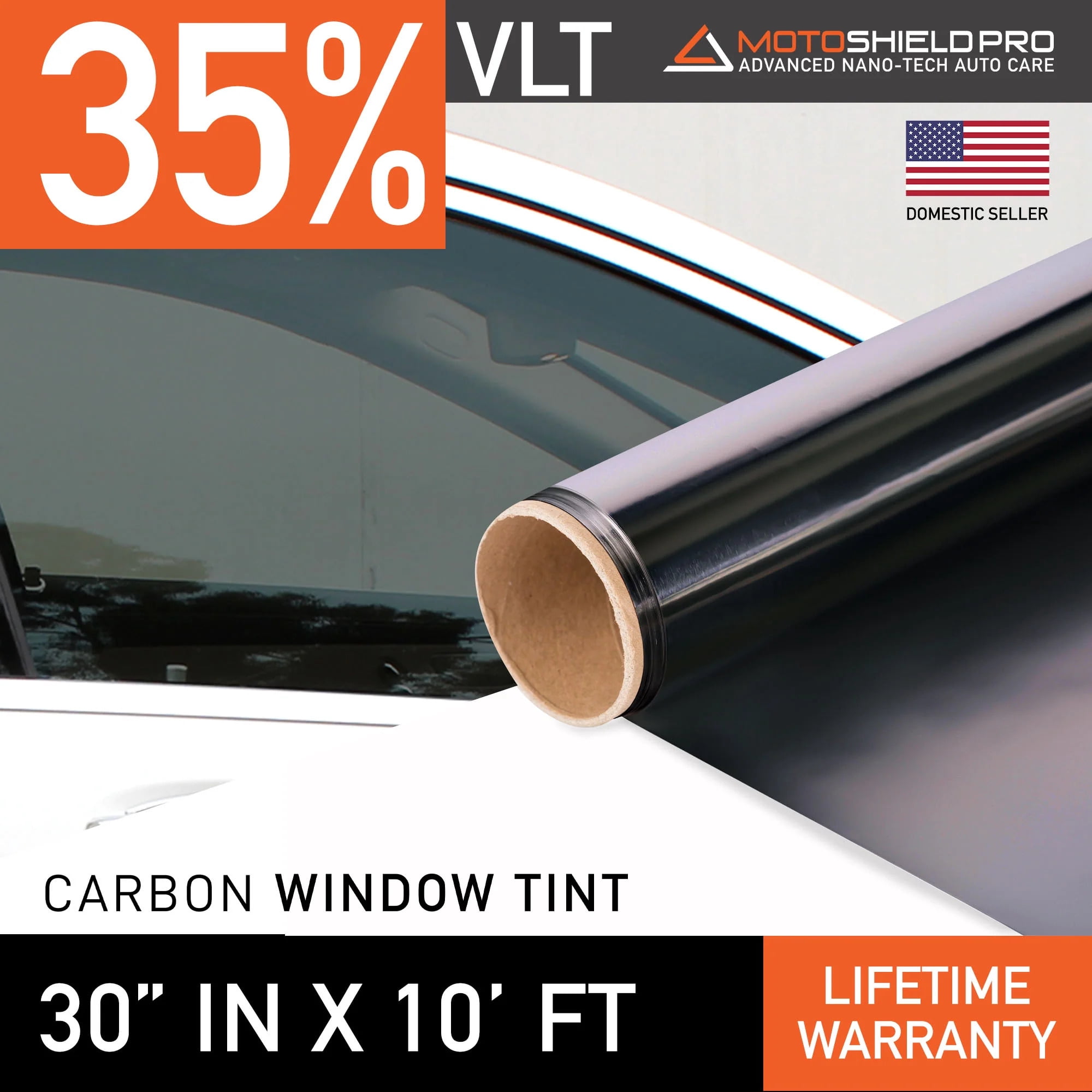 MotoShield Pro Carbon Window Tint - 30" in x 10' ft Roll + Lifetime ...