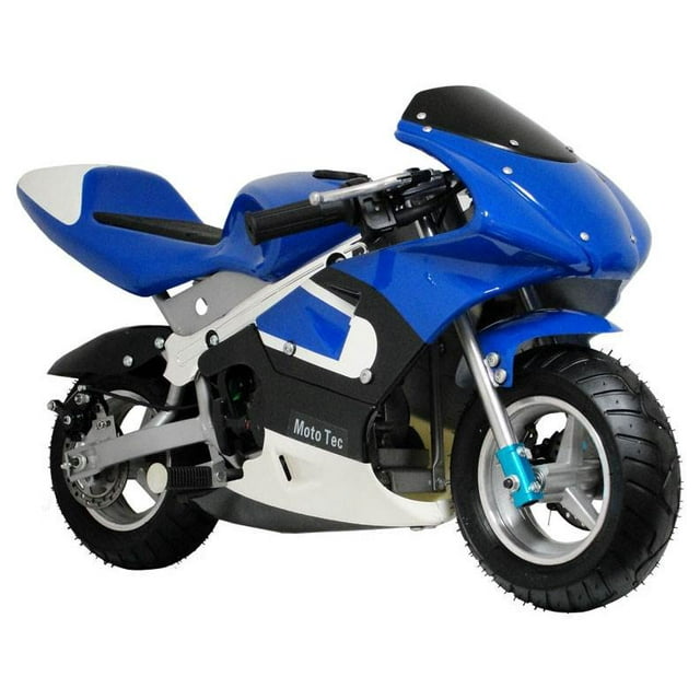 MotoTec 33cc 2-Stroke Gas Powered Pocket Bike Mini Motorcycle Blue - Walmart.com