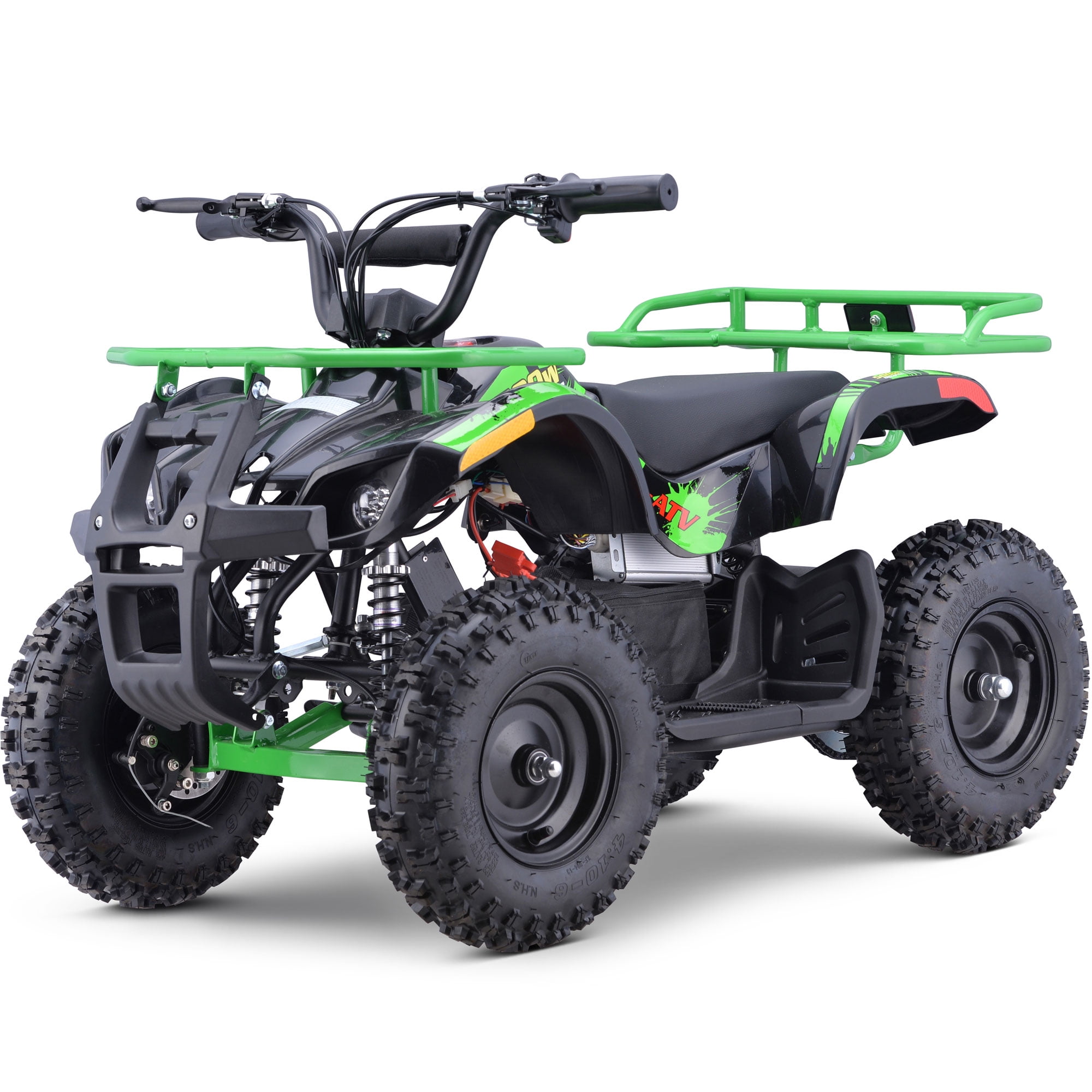 MotoTec 36v 500w Sonora Electric Youth Quad Ride - Green Kids ATV Four ...