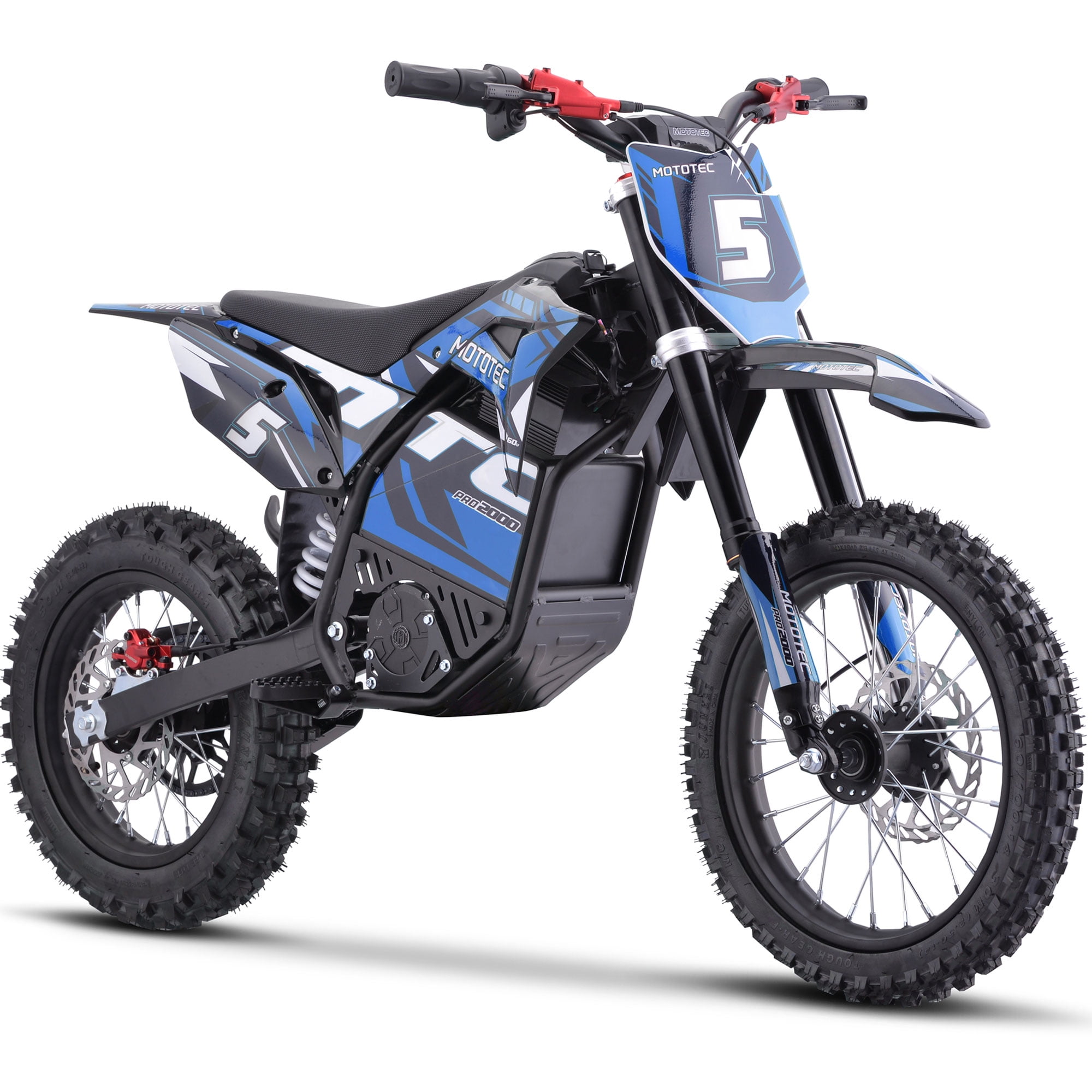 MotoTec 60v Pro Electric Dirt Bike 2000w Lithium Blue - Walmart.com