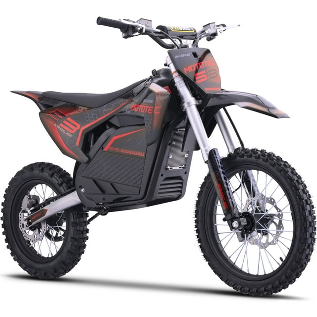 MotoTec 72v Pro Electric Dirt Bike 5000w Lithium Red - Walmart Business Supplies