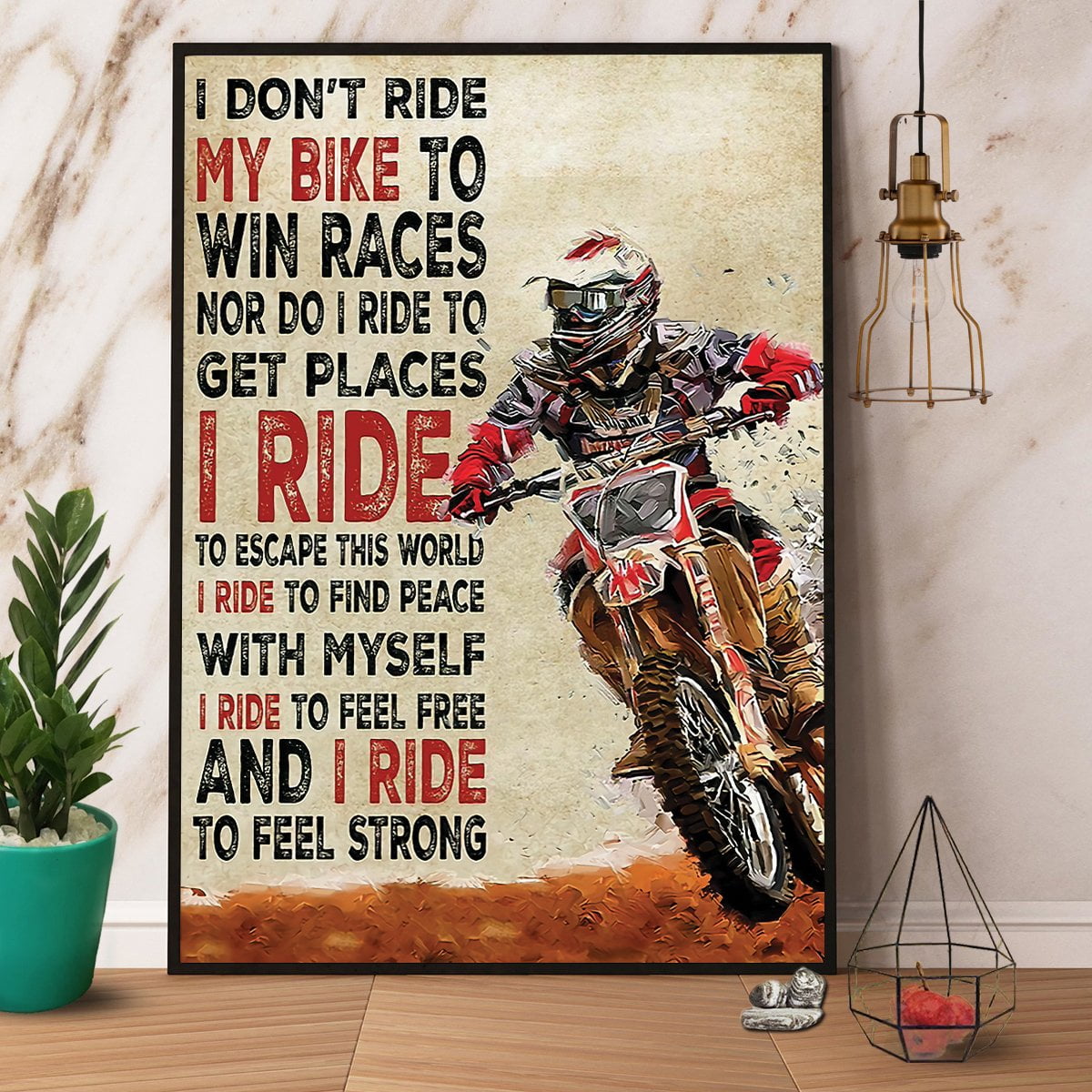 Motobiker I Don'T Ride My Bike To Win Races Nor Do I Ride Paper Poster ...