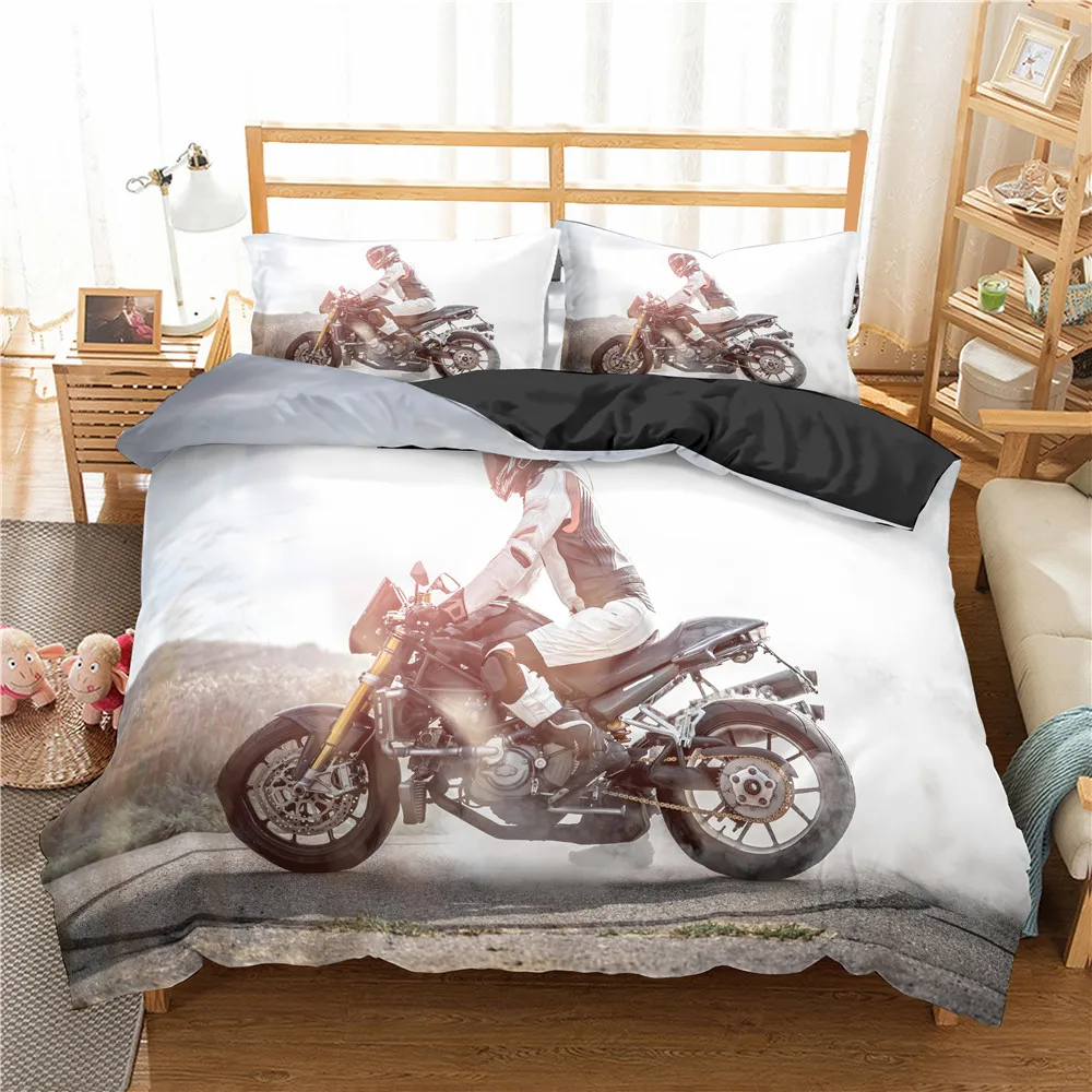 Motocross Bedding Set for Boys Adults M Off-road Race Motorcycle Duvet ...