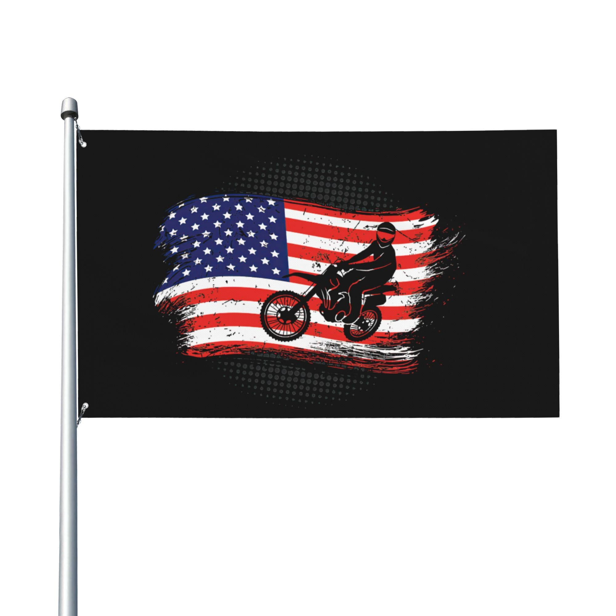 Motocross Dirt Bike USA Flag Home Garden Flag Banner Breeze Banner Sign ...