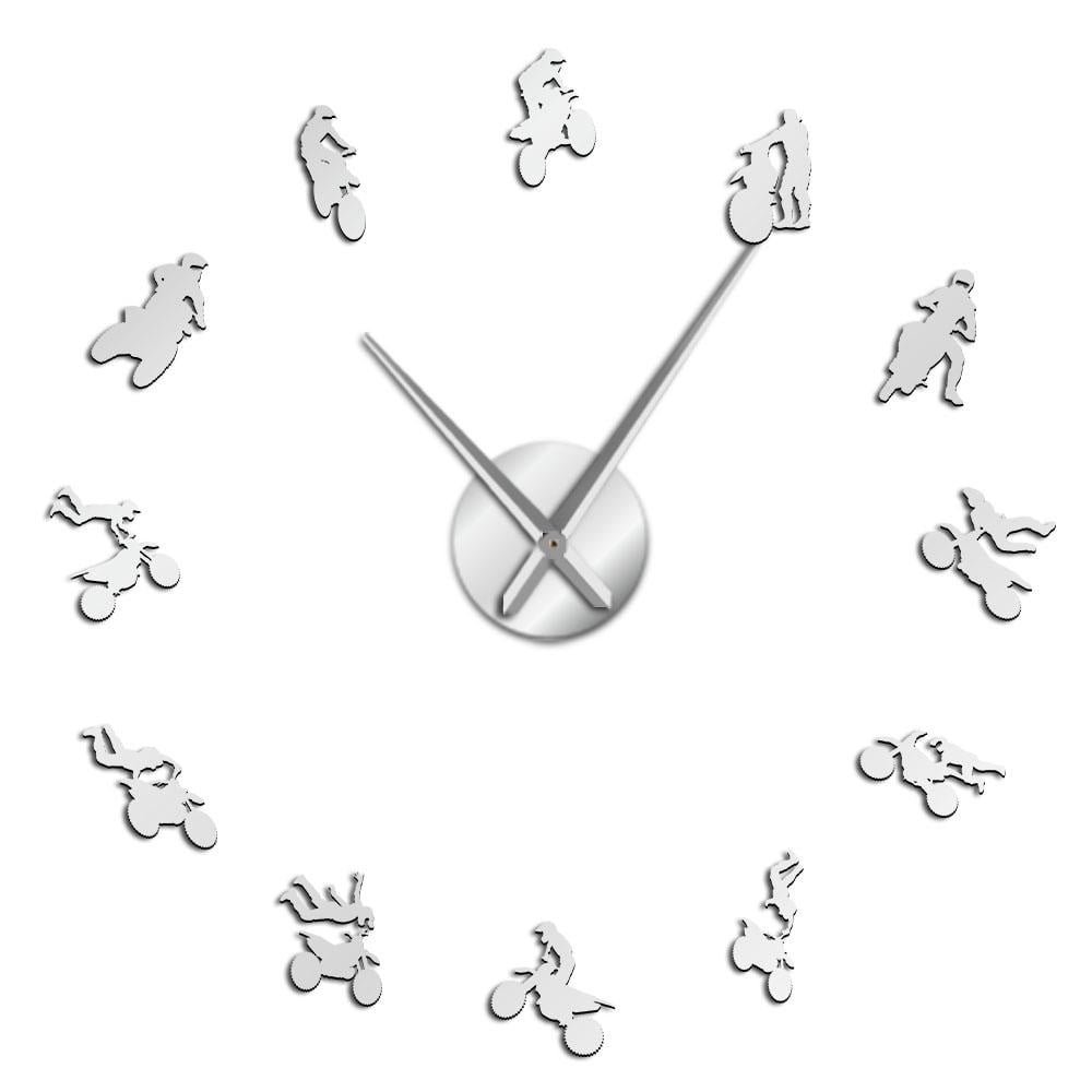Motocross Dirt Racing Party Frameless Wall Clock Stickers, DIY Modern ...