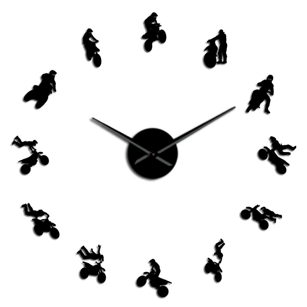 Motocross Dirt Racing Party Frameless Wall Clock Stickers, DIY Modern ...
