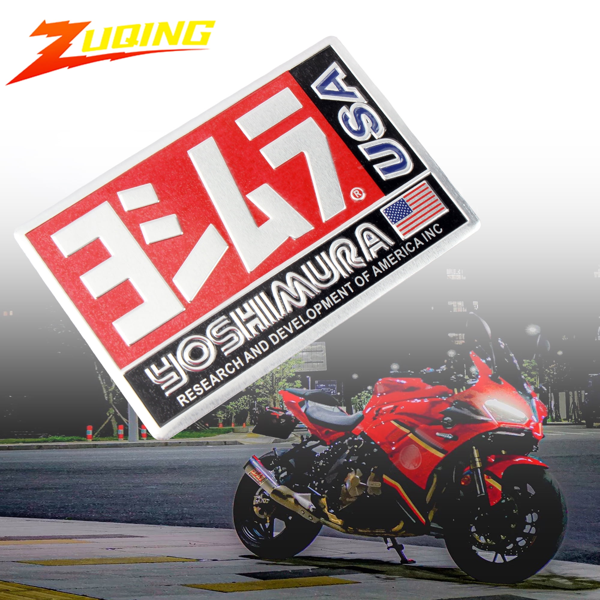 Motocross Motorcycle 3D Aluminium Exhaust Pipe Stickers Silencer ...