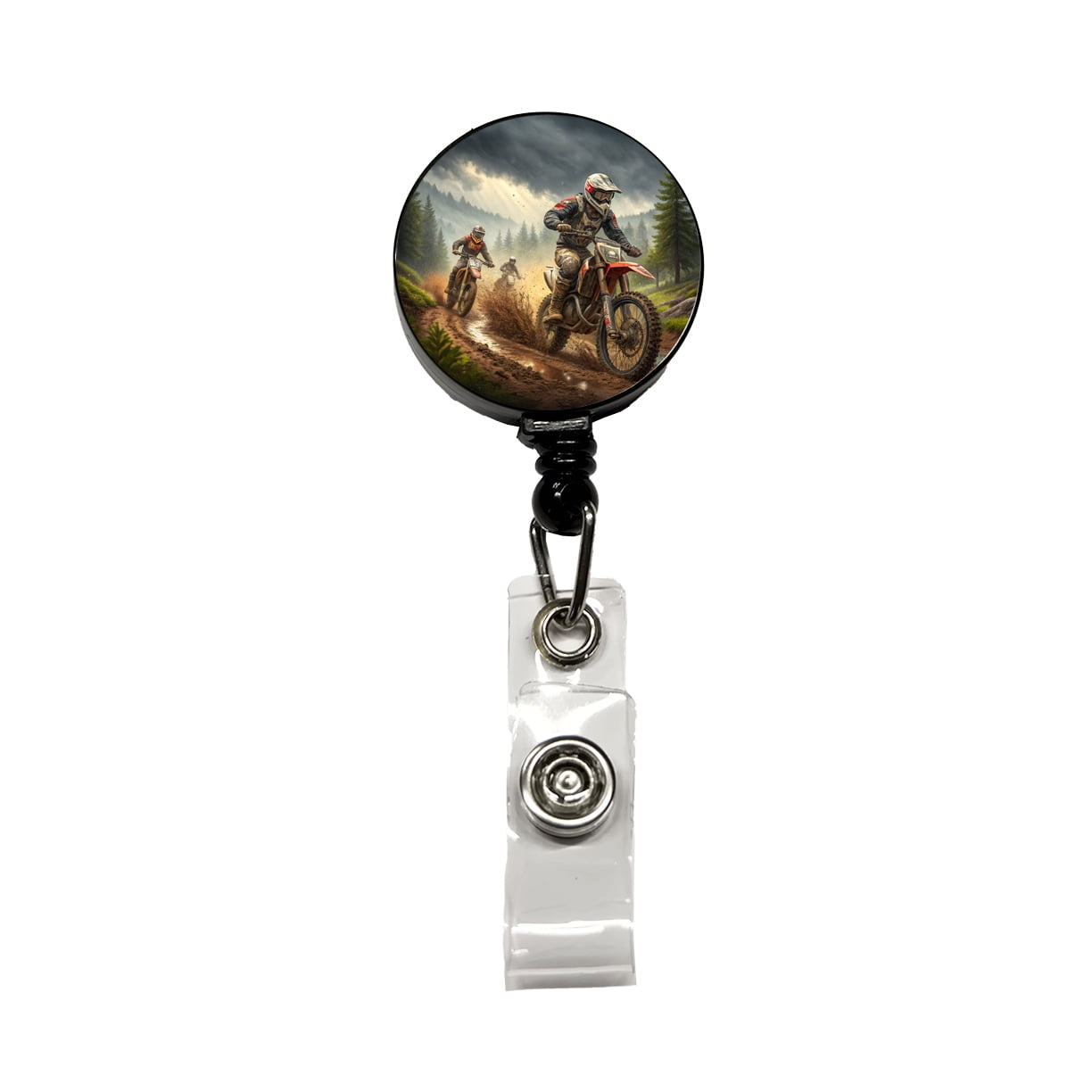 Motocross Off Road Dirt Bikes Racing Retractable Reel ID Badge Key Card ...