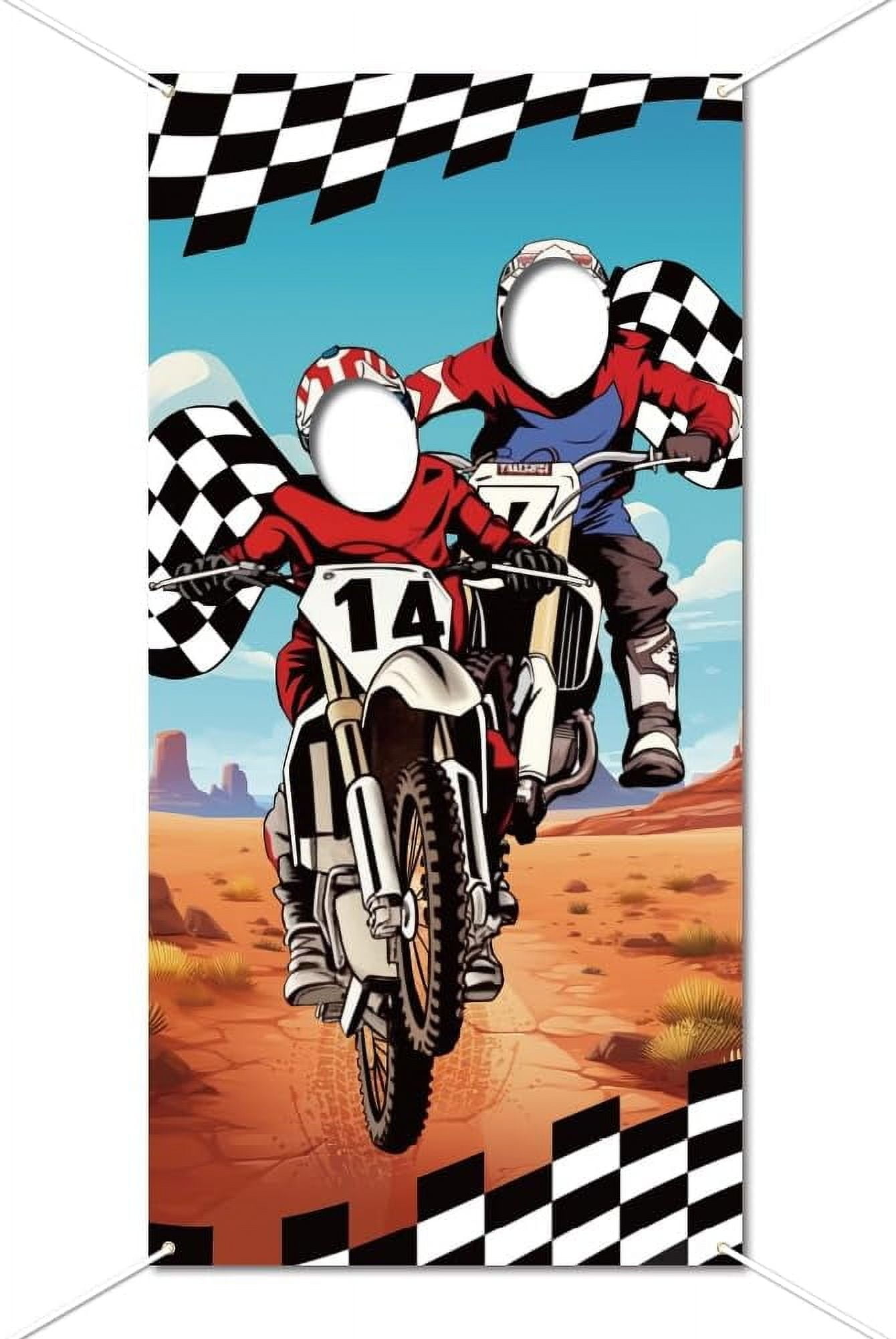 Motocross Photo Door Banner Backdrop Props Large Fabric Photo ...