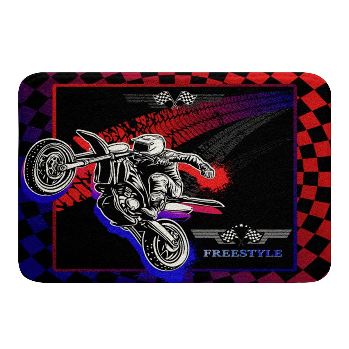Motocross Rider 16"X24" Bathroom Rug Extreme Sports Dirt Bike Door Mat ...