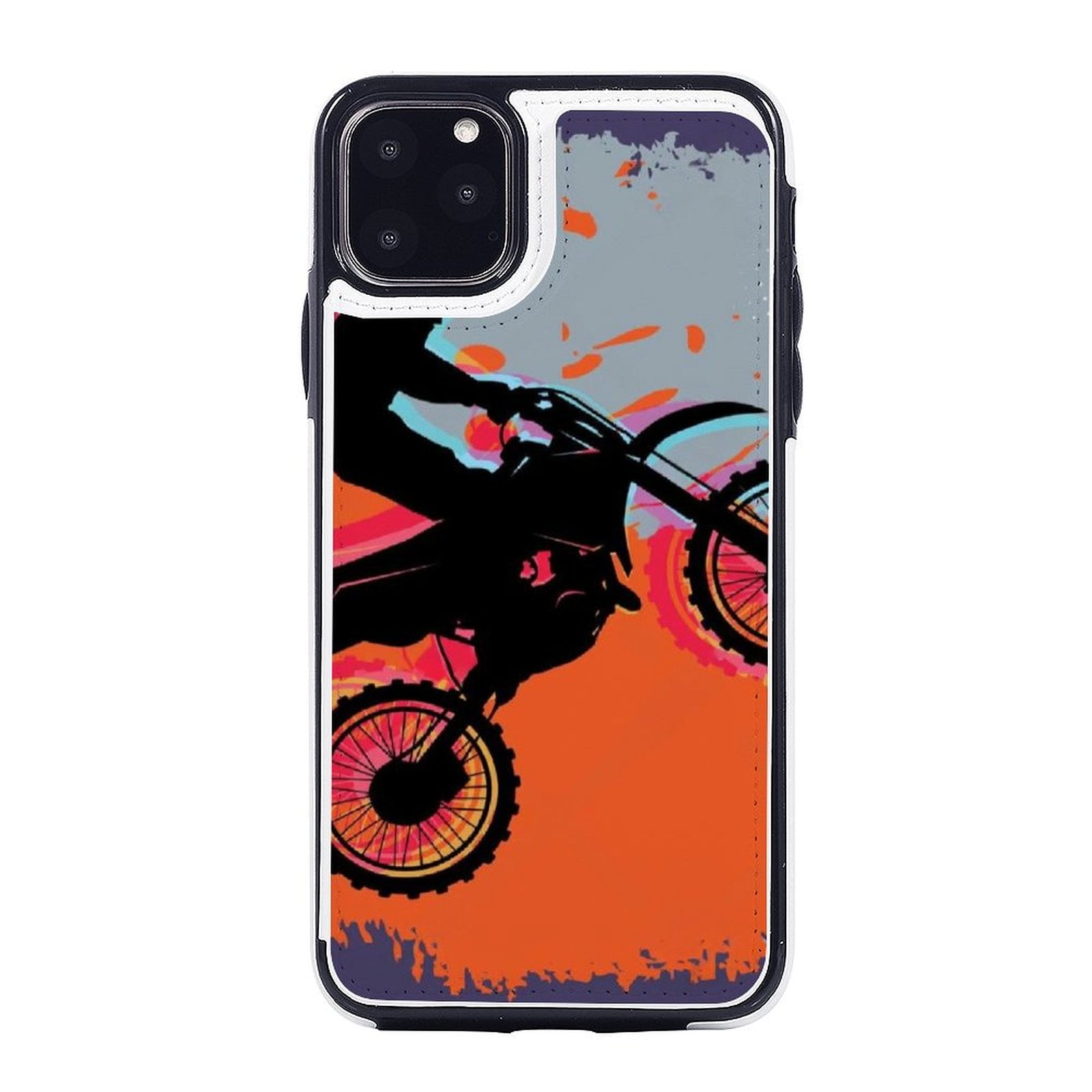 Motocross Rider Dirt Bike With Abstract Background Leather Wallet Case ...