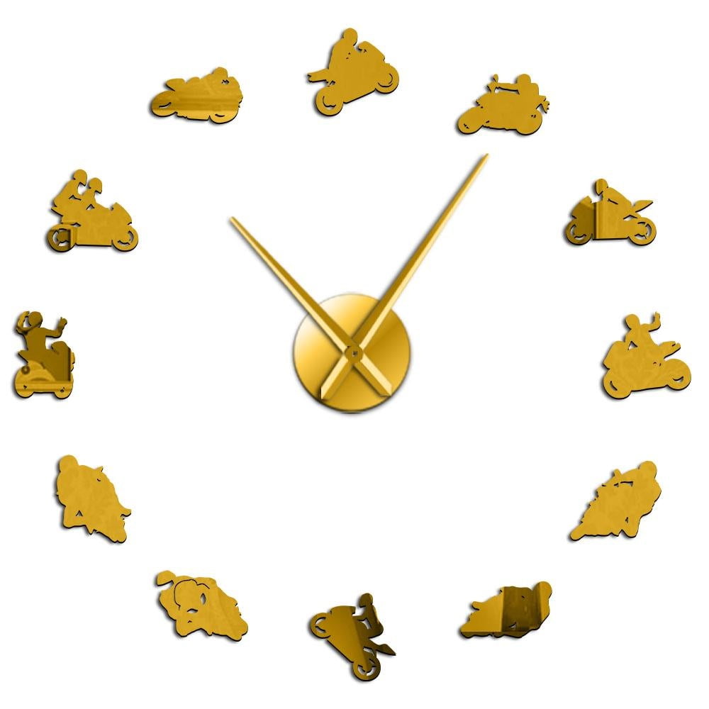Motocross Sports Frameless Wall Clock Stickers, DIY Modern Decorative ...