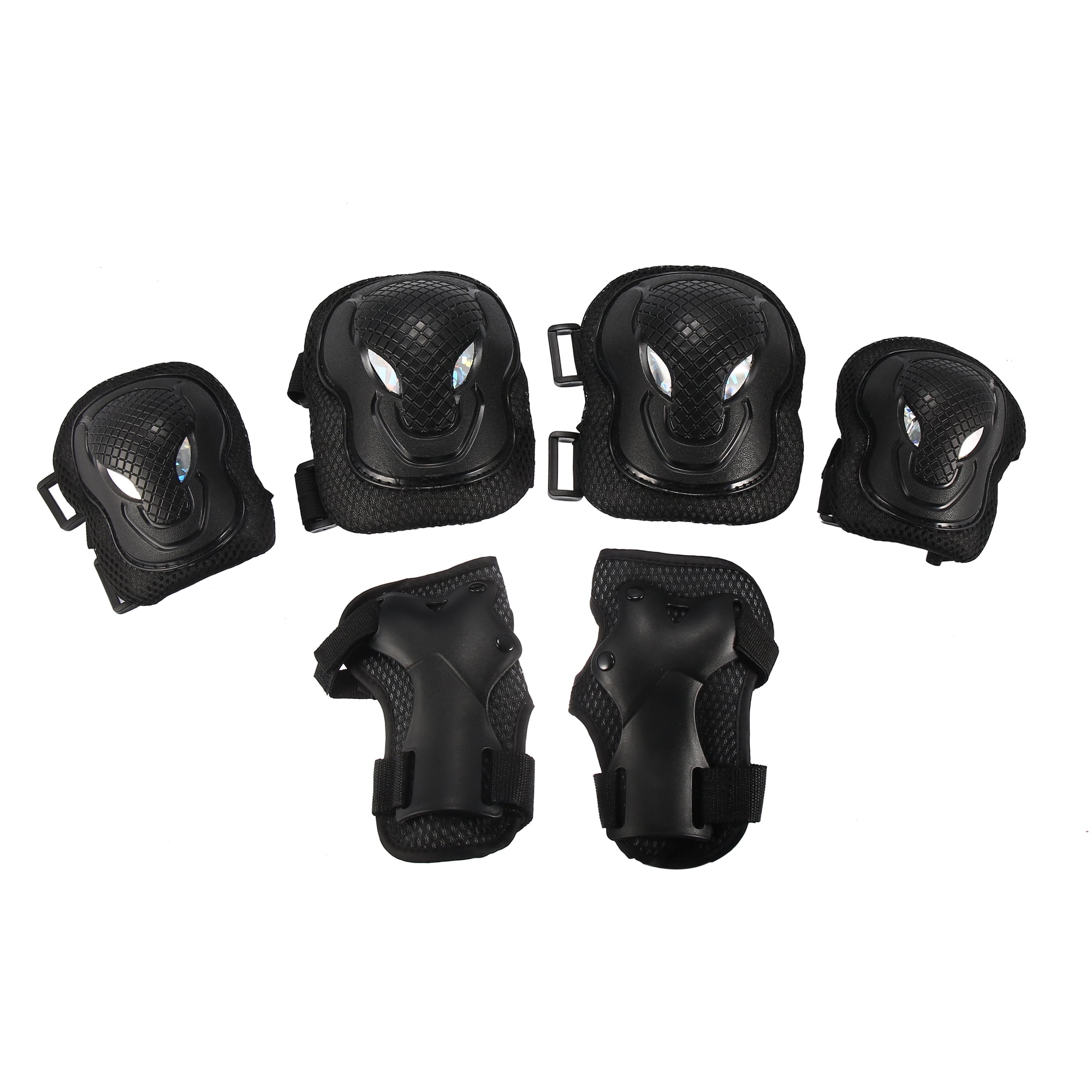 Motoforti 6pcs Cycling Wrist Support Guard Elbow Knee Pads Black Bike ...