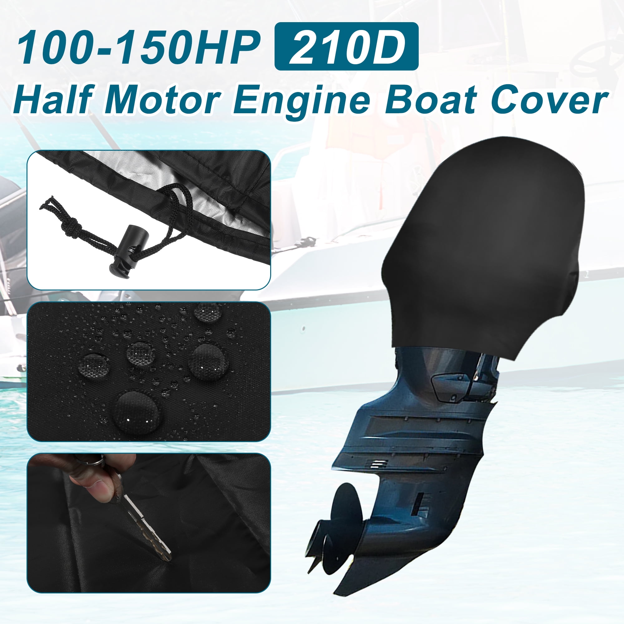 Motoforti Outboard Boat Motor Engine Cover 100-150HP Waterproof 210D ...