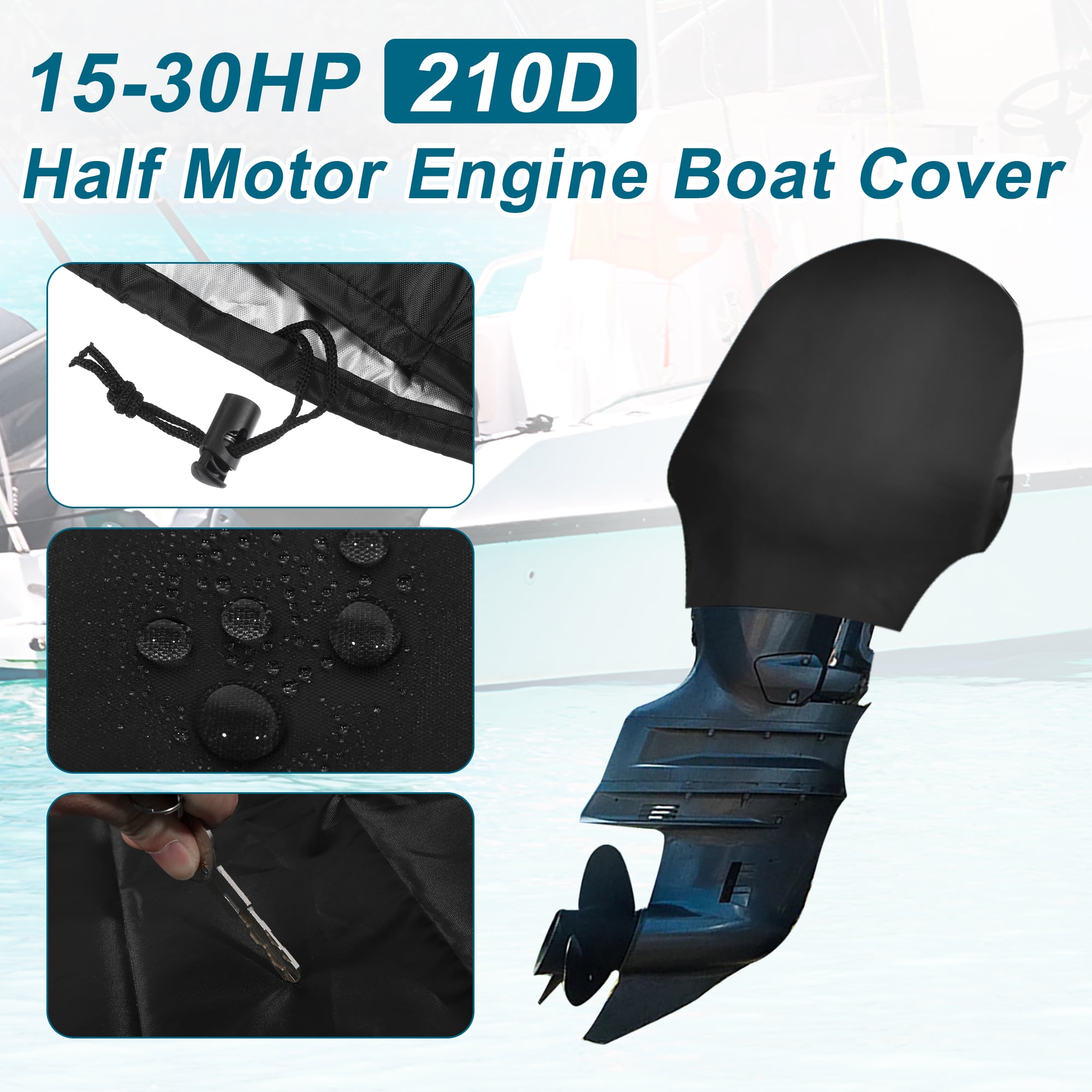Motoforti Outboard Boat Motor Engine Cover 15-30HP Waterproof 210D ...