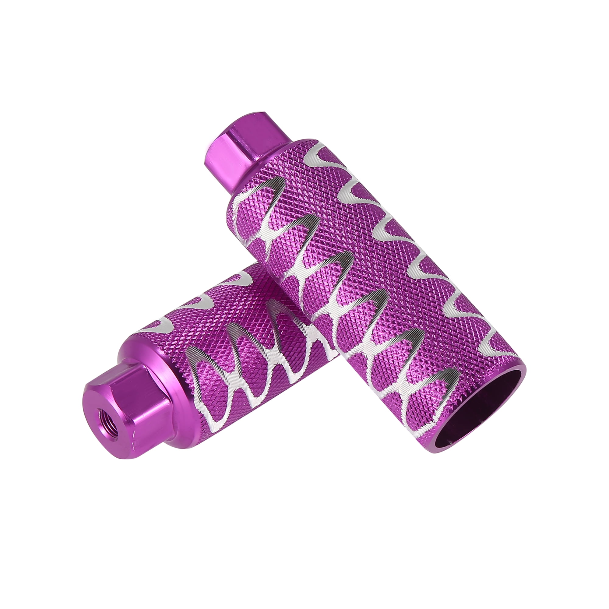 Motoforti Pair Wave Stripes Axle Rear Footrests Aluminum Alloy Round ...