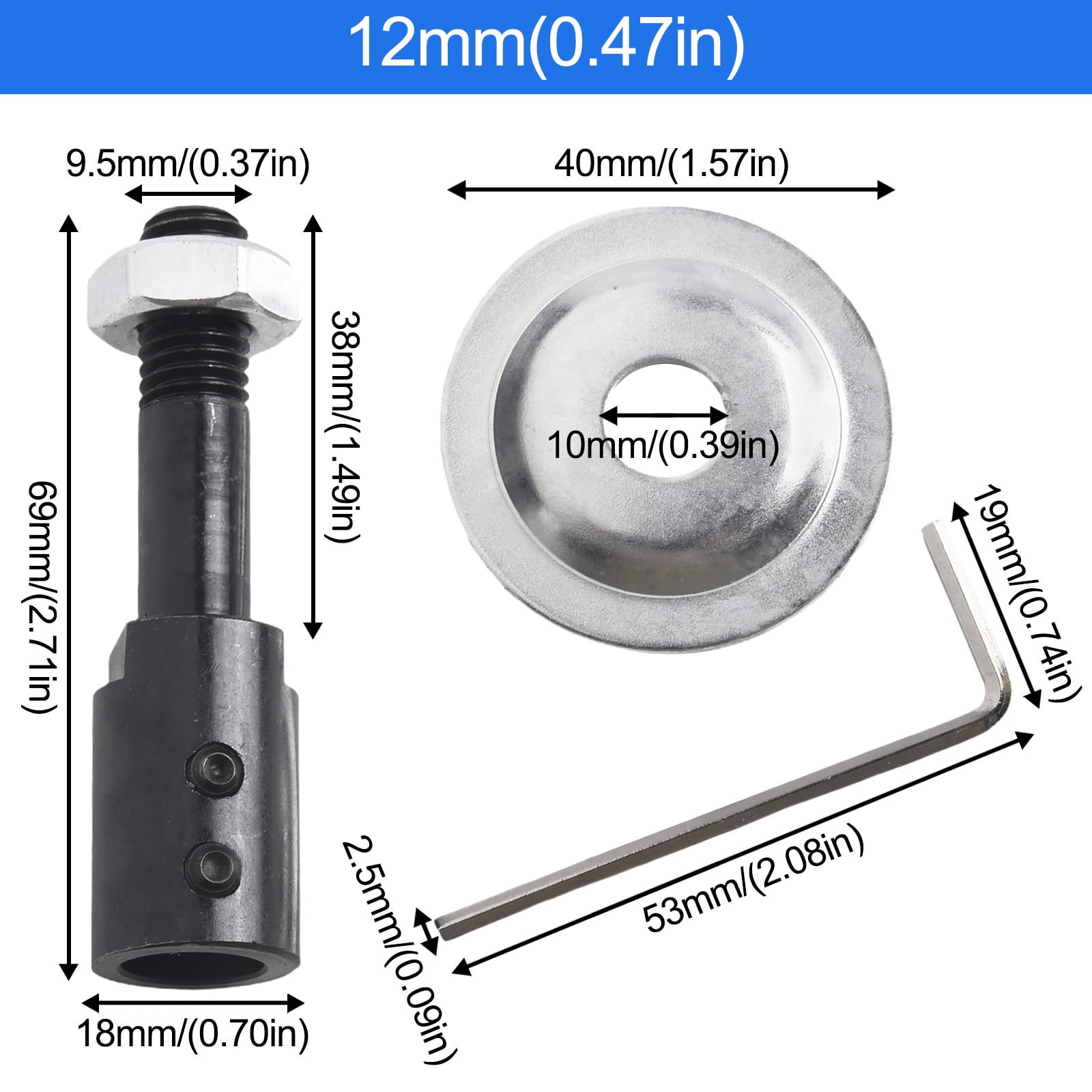Motor Bench Grinder Spindle Adapter Set With 516Mm Shaft For Grinding ...