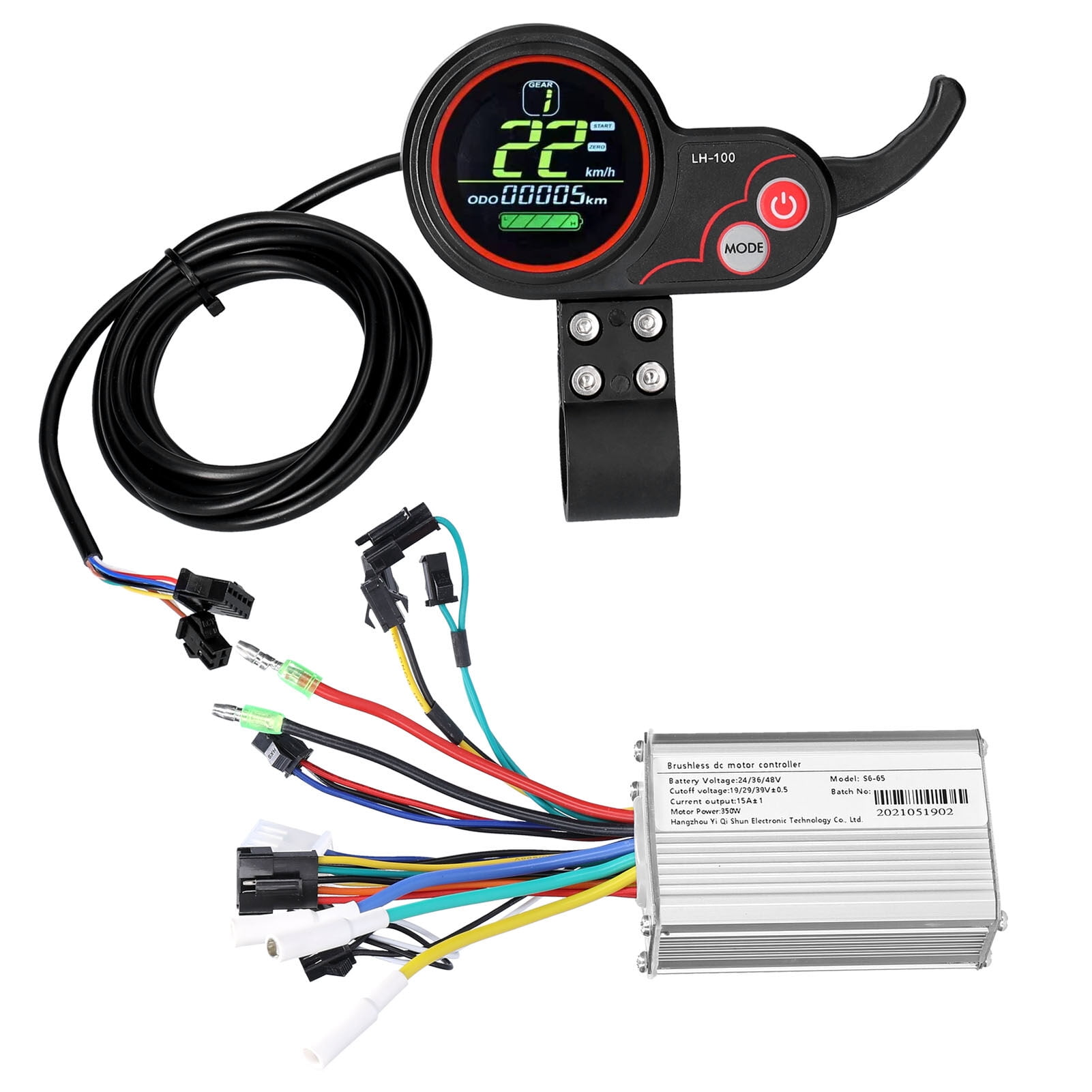 Motor Brushless Controller with Waterproof LCD Display Control Panel 24V-48V 350W Brushless ...