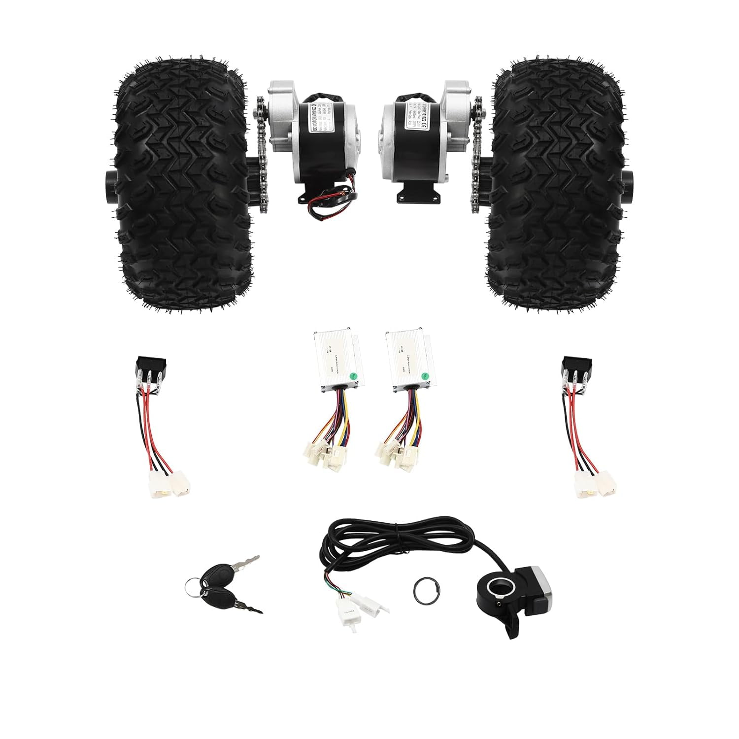Motor Driven Air Wheel Conversion Kit, 24V 250W 10 Inch Dual Wheel Kit ...