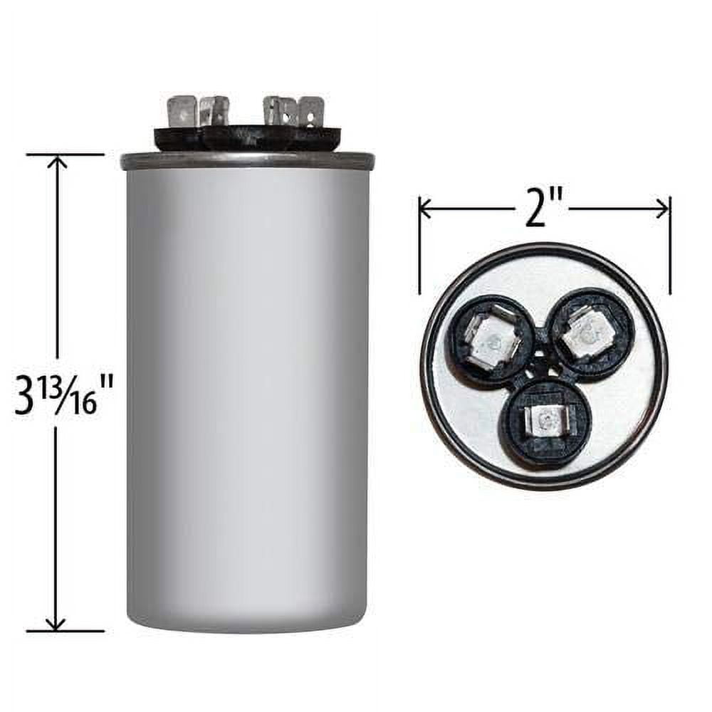 Motor Dual Run Capacitor Round 60 10 uf MFD 370 Volt VAC 12865 ...