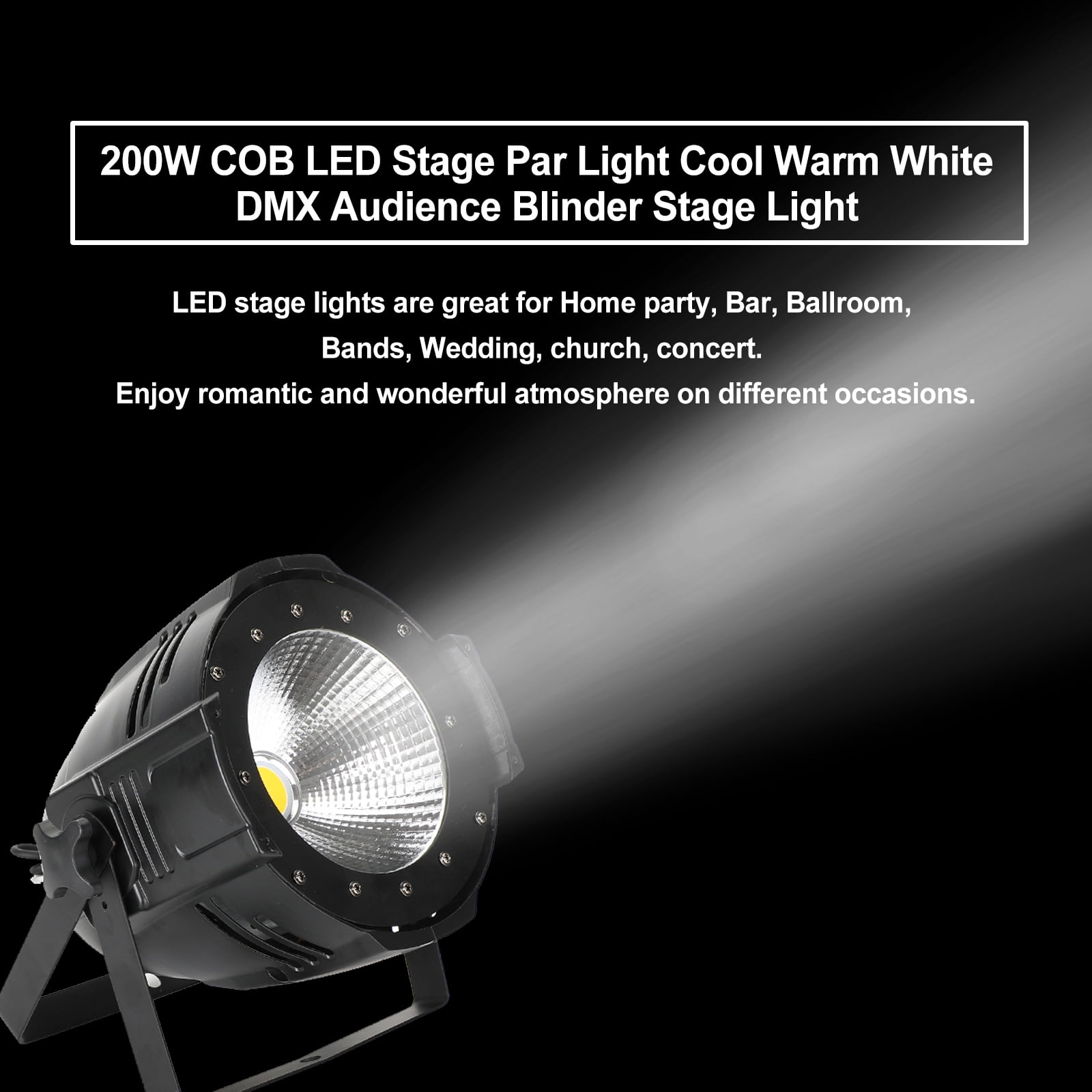 Motor Genic 200W COB LED Stage Par Light Cool Warm White DMX Audience Blinder Stage Light ...
