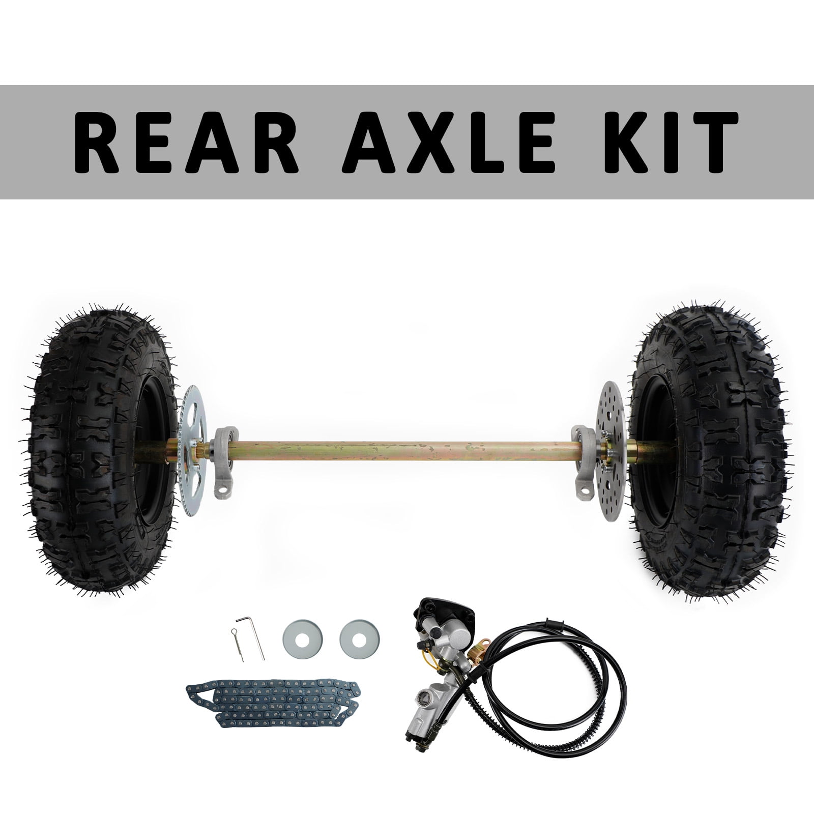 Motor Genic 29" Rear Axle Assembly Complete Wheel Hub Kit for Go Kart ...