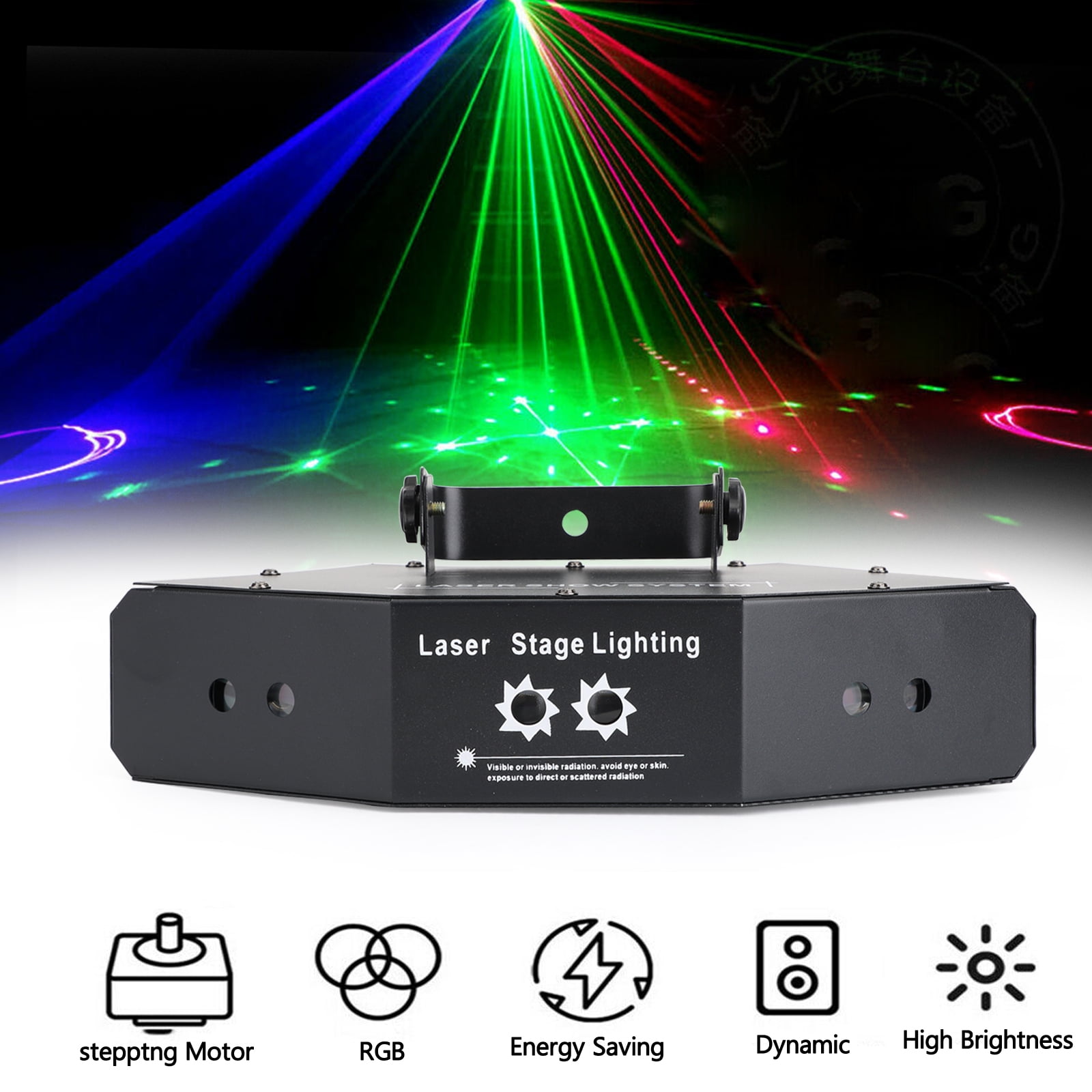 Motor Genic 6 Lens Scan Laser Light DMX Line Beam RGB Scanning Stage Lighting DJ Dance US ...
