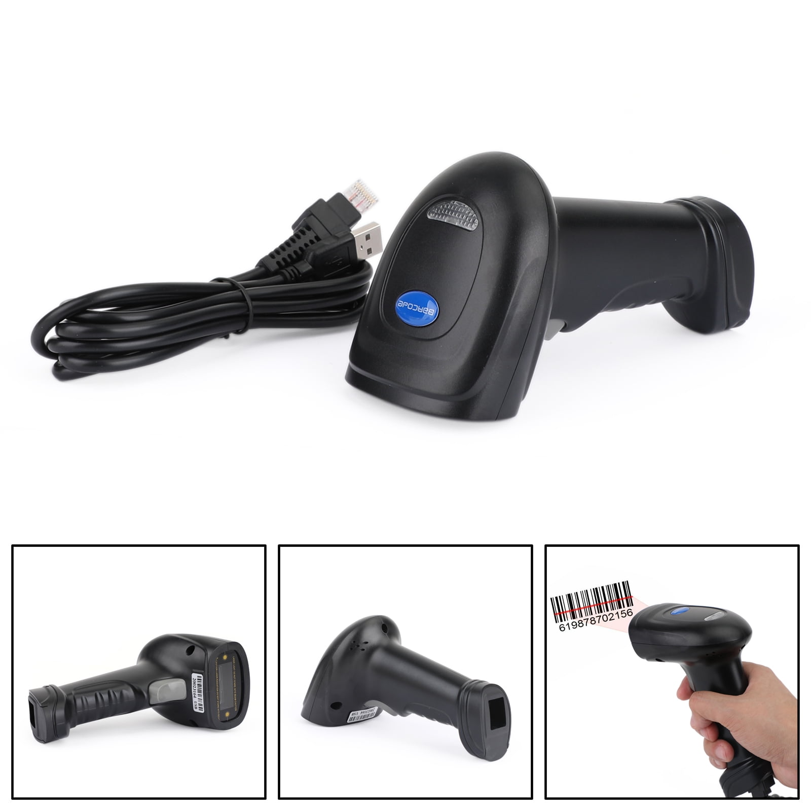 Motor Genic Automatic USB Laser Scan Multi-Mode Barcode Scanner Gun Bar ...