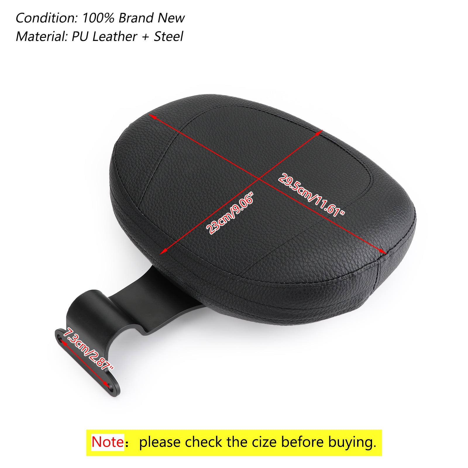 Motor Genic Black Motorcycle Driver Rider Backrest For Yamaha Bolt ...