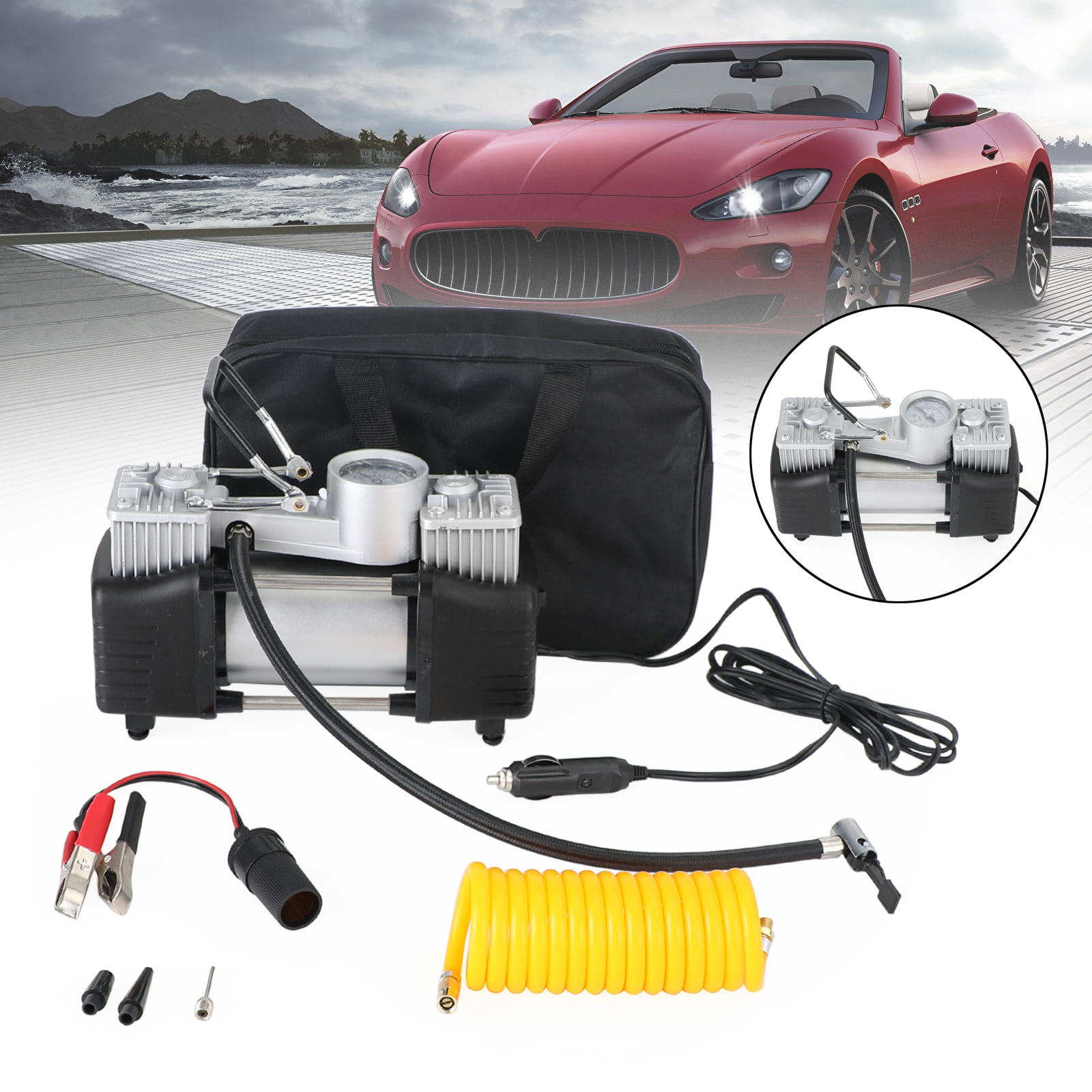 Motor Genic Heavy Duty Electric Air Tire Pump 12V Inflator Auto Car ...