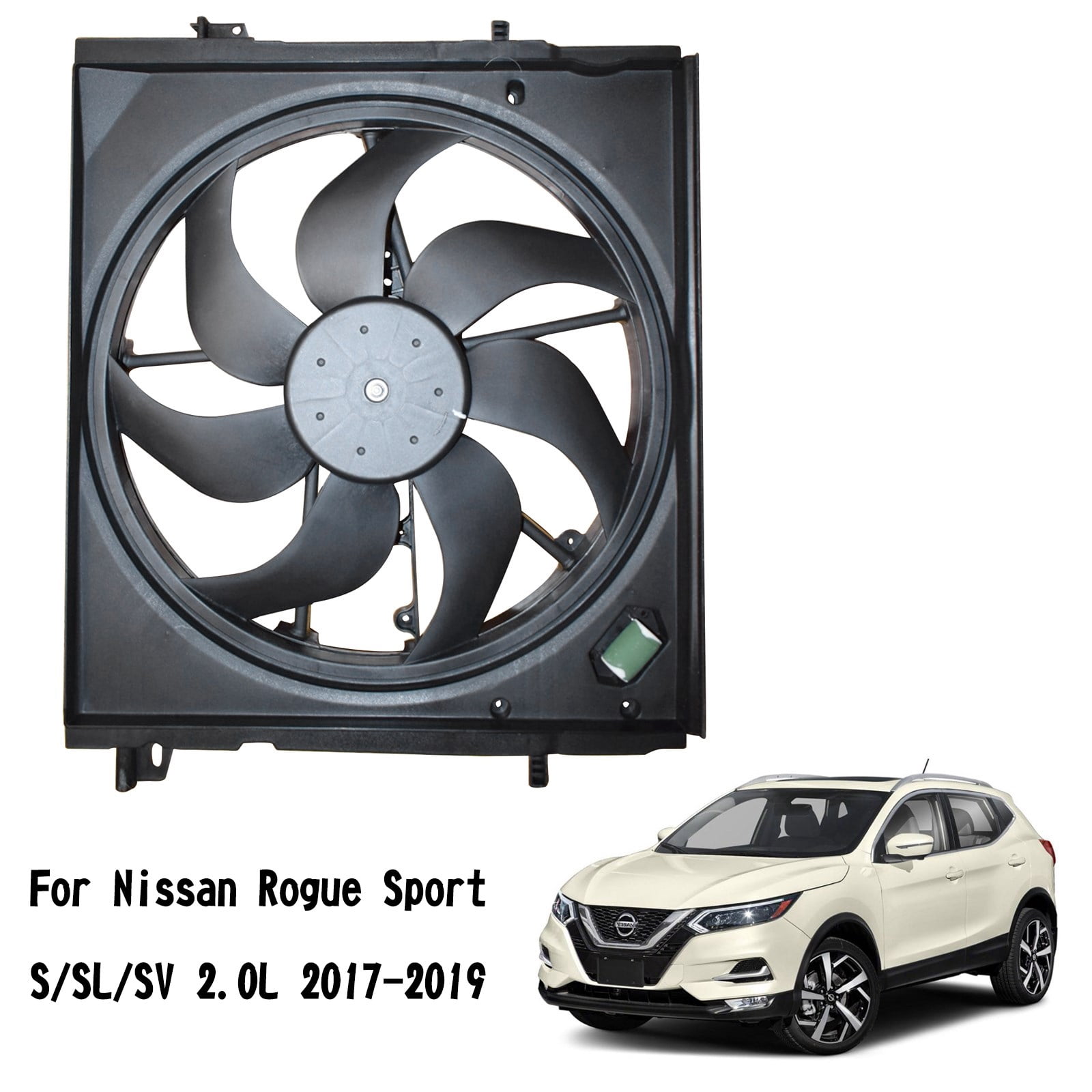Motor Genic Radiator Cooling Fan Assembly Fit for Nissan Rogue Sport 2 ...