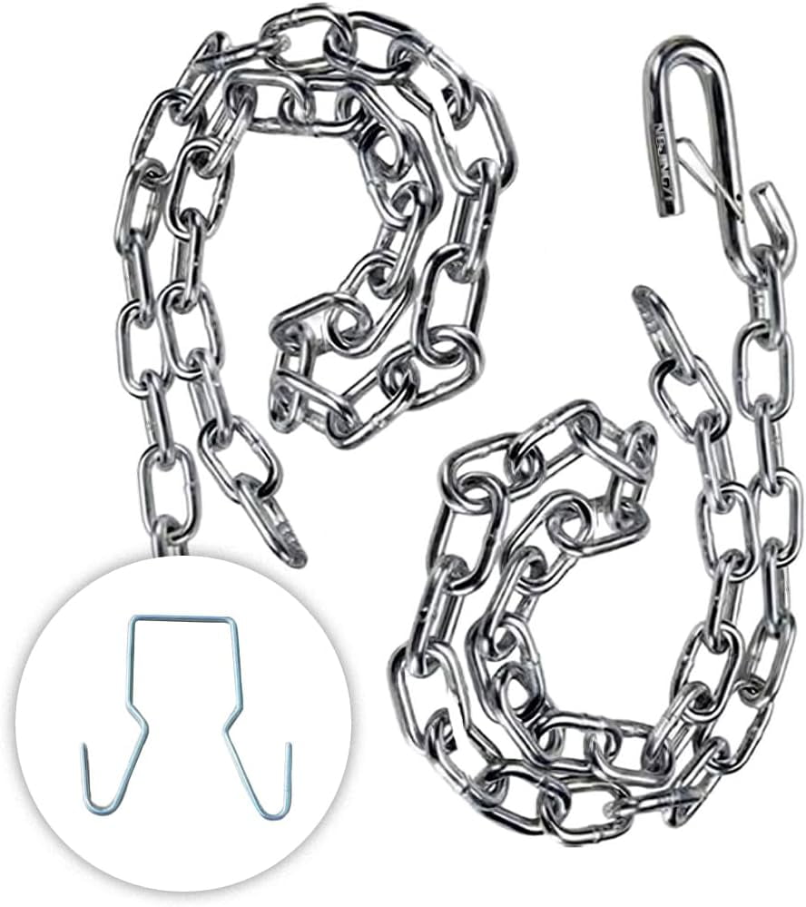 Motor God 24" Heavy Duty Trailer Safety Chains with 2" Chain Hanger ...