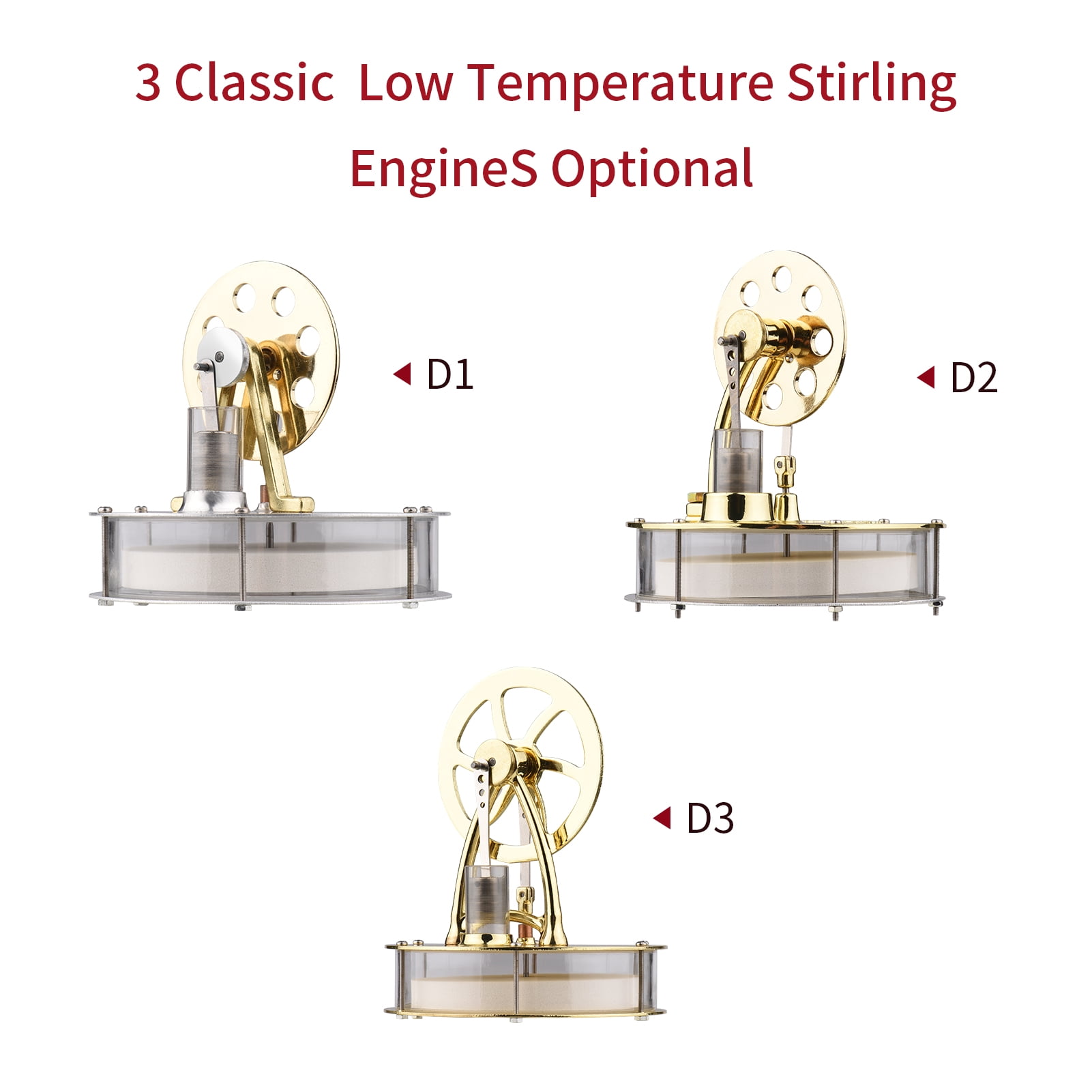 Motor Low Temperature Stirling Engine Assembled Electricity Generator Heat Experiment Physical ...