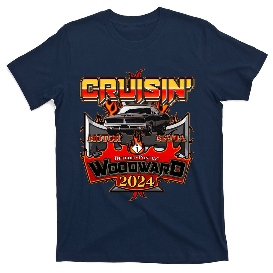Motor Mania Cruisin Woodward 2024 Detroit To Pontiac Muscle Car T-Shirt ...