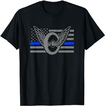 Motor Officer - Thin Blue Line Flag - Motorcycle Cop T-Shirt - Walmart.com