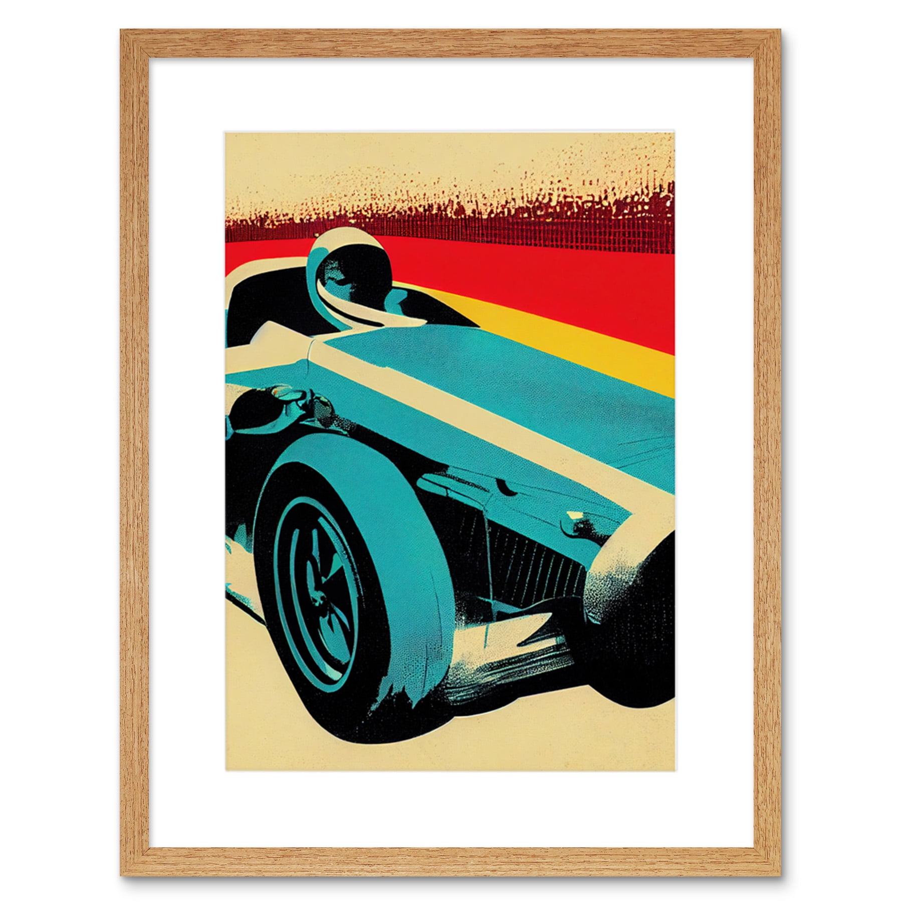 Motor Racing Car Driver Pop Art Graphic Artwork Framed Wall Art Print ...