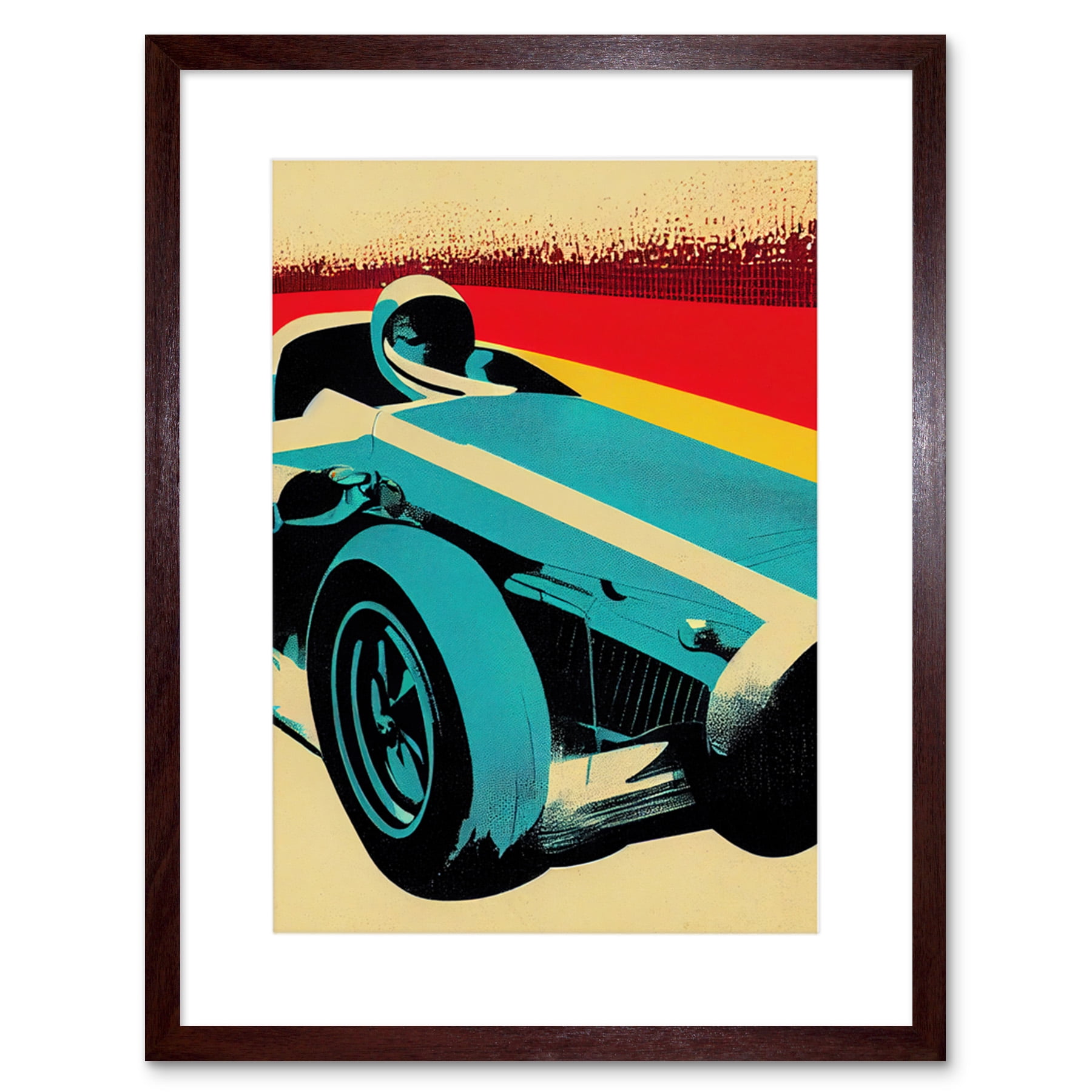 Motor Racing Car Driver Pop Art Graphic Artwork Framed Wall Art Print ...