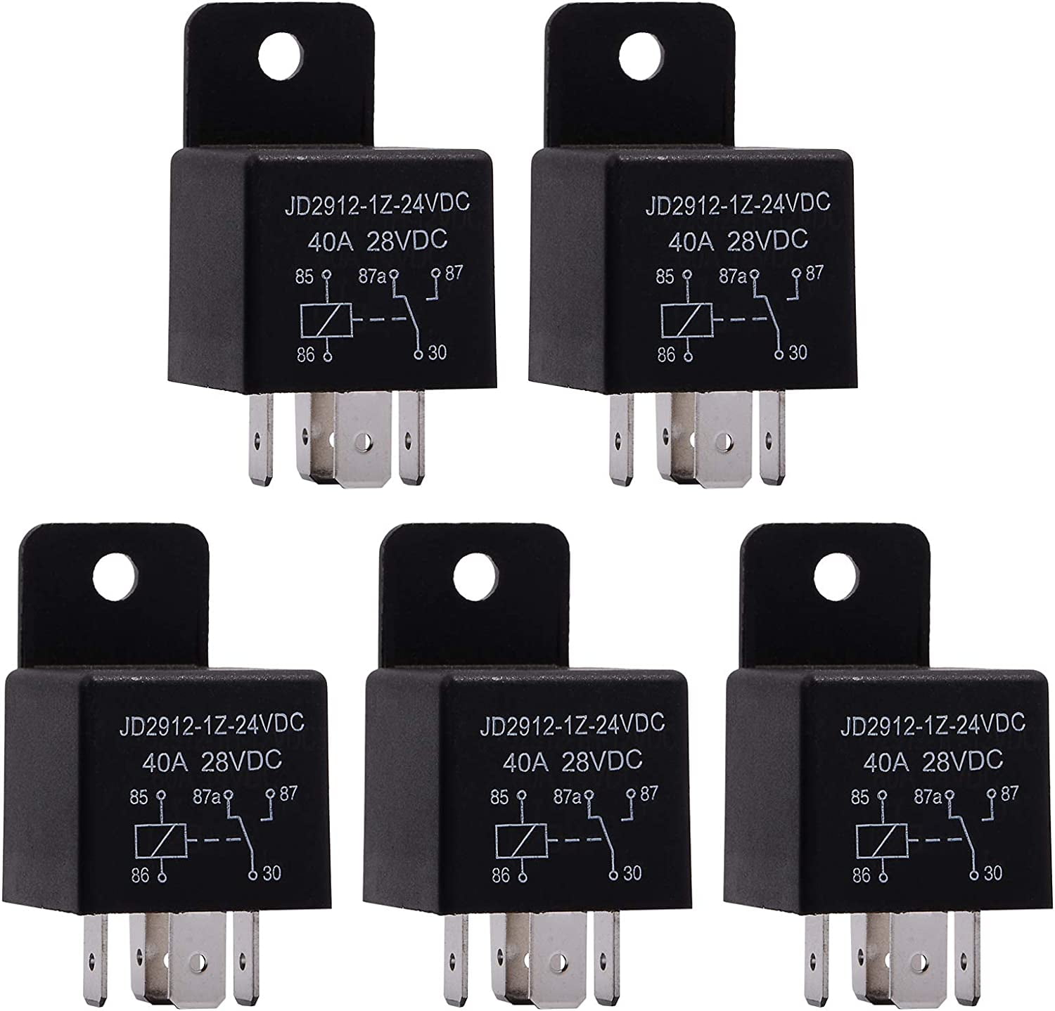 Motor Relay 5 Pin 24V Coil 40amp Spdt Model No.: JD2912-1Z-24VDC 40A ...