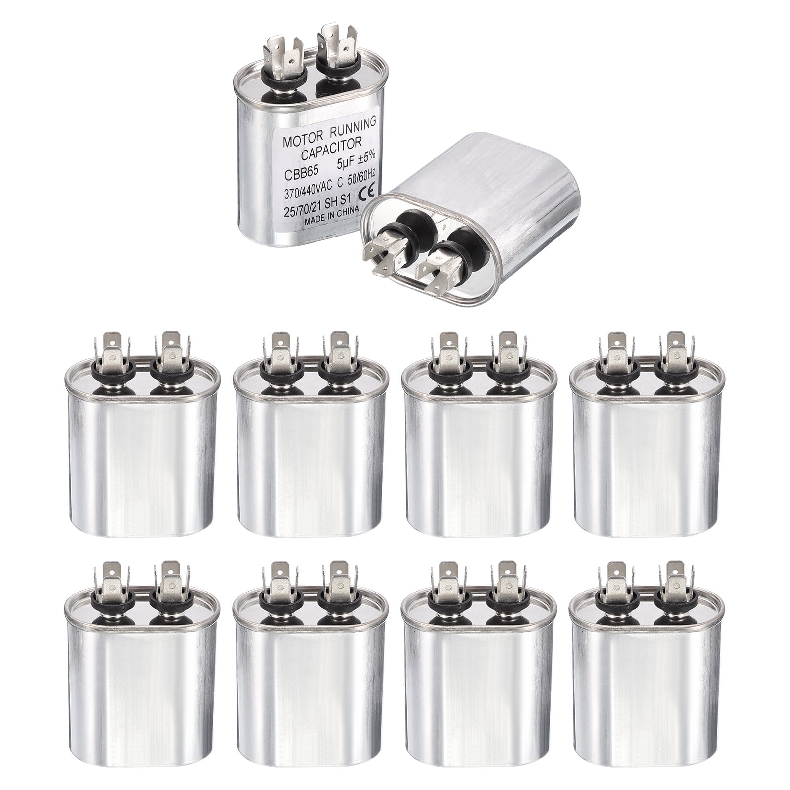 Motor Start Capacitor 5uF 370VAC 440VAC, CBB65 Oval Run Capacitor, for ...