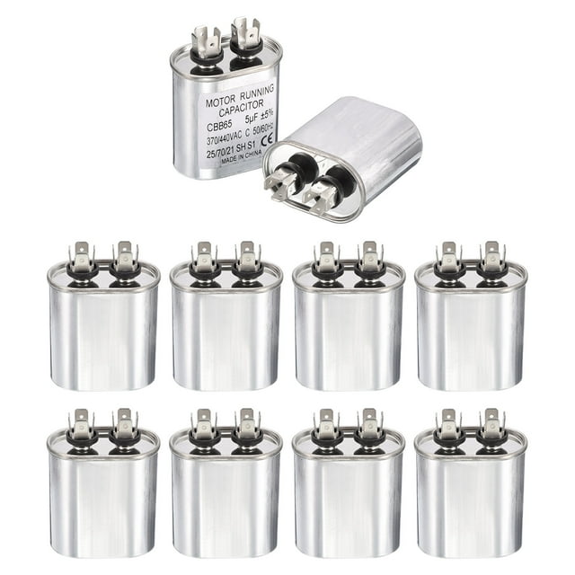 Motor Start Capacitor 5uF 370VAC 440VAC, CBB65 Oval Run Capacitor, for ...