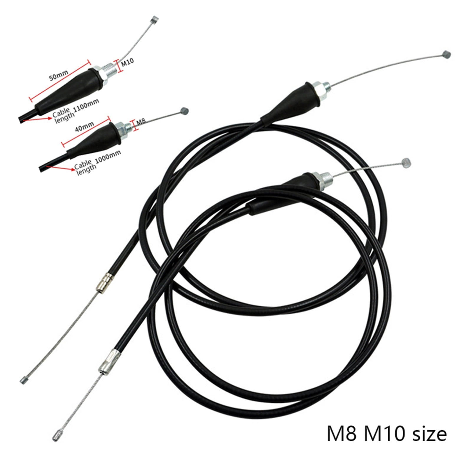 Motor Trail Bike Motocross Throttle Clutch Cables 100CM 110cm Universal ...