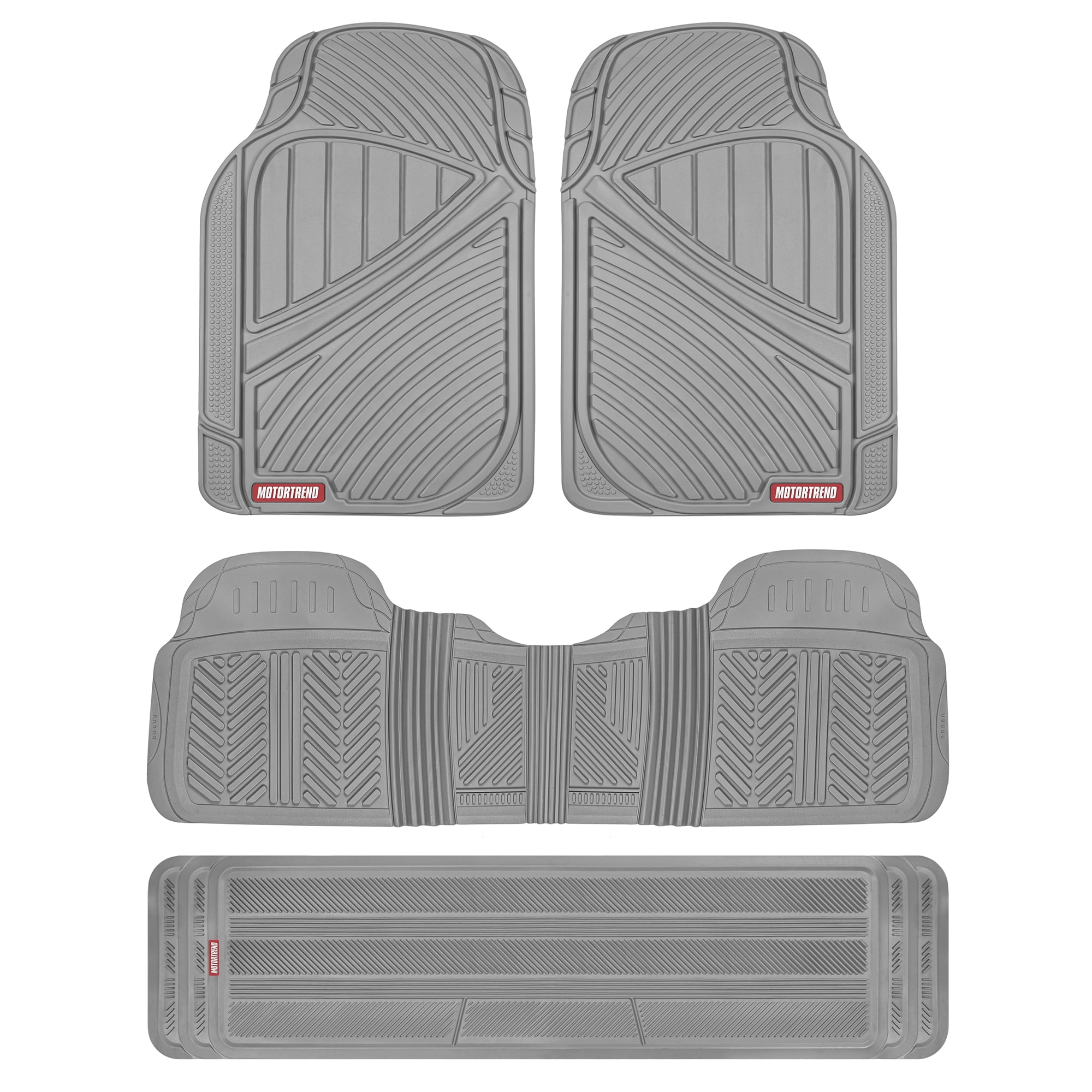 Motor Trend 3-Row Heavy Duty Rubber Floor Mats & Liners for Car SUV Van ...