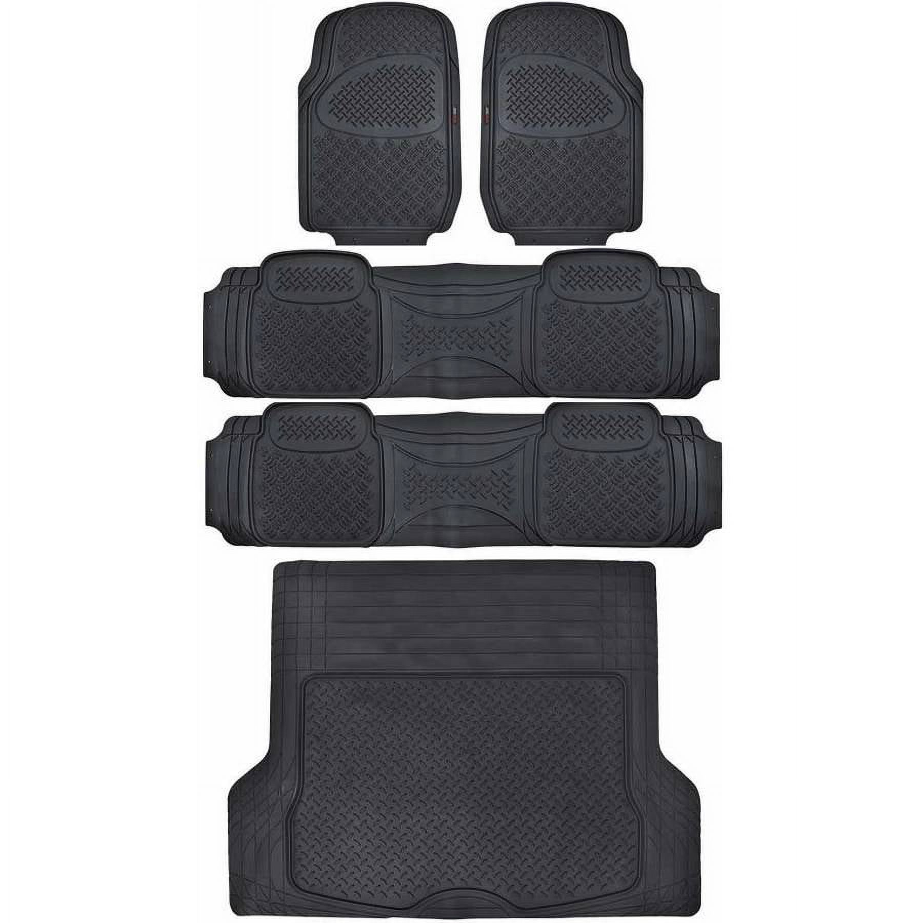 Motor Trend All Weather Car Floor Mats, 3 Rows with Large Cargo Trunk ...