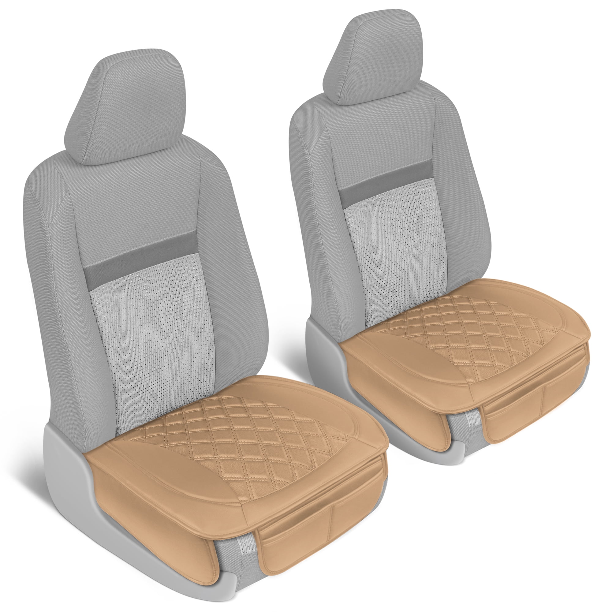 Motor Trend Car Seat Cushion, 2 Pack - Diamond Stitched Faux Leather ...
