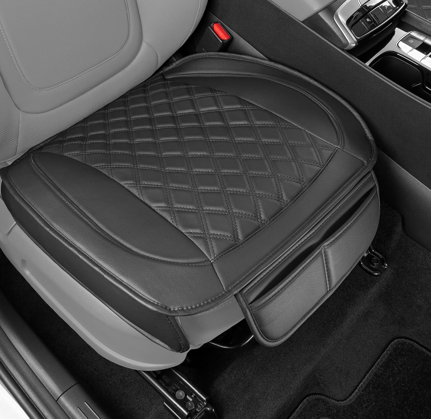 Motor Trend Car Seat Cushion Diamond Stitched Faux Leather Seat Cushion ...