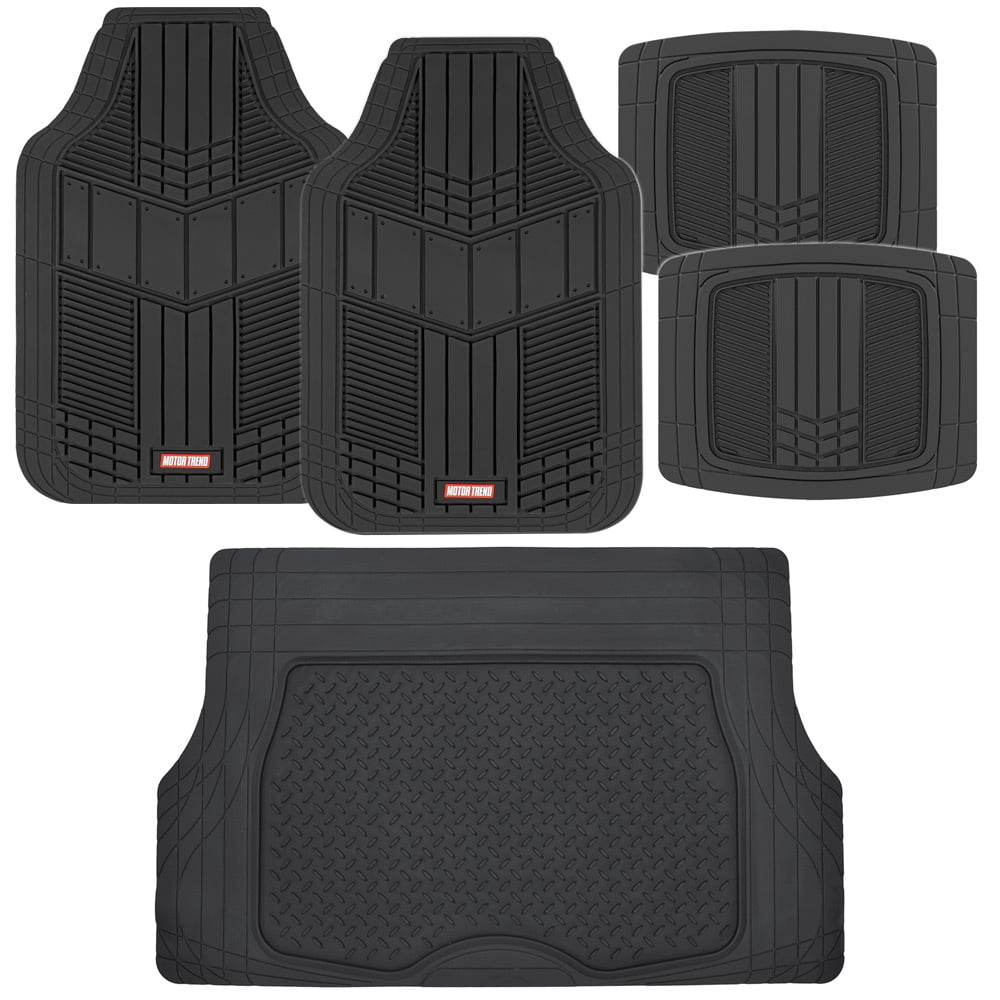 Motor Trend DualFlex Black Floor Mats for Cars & Cargo Mat Full Set ...