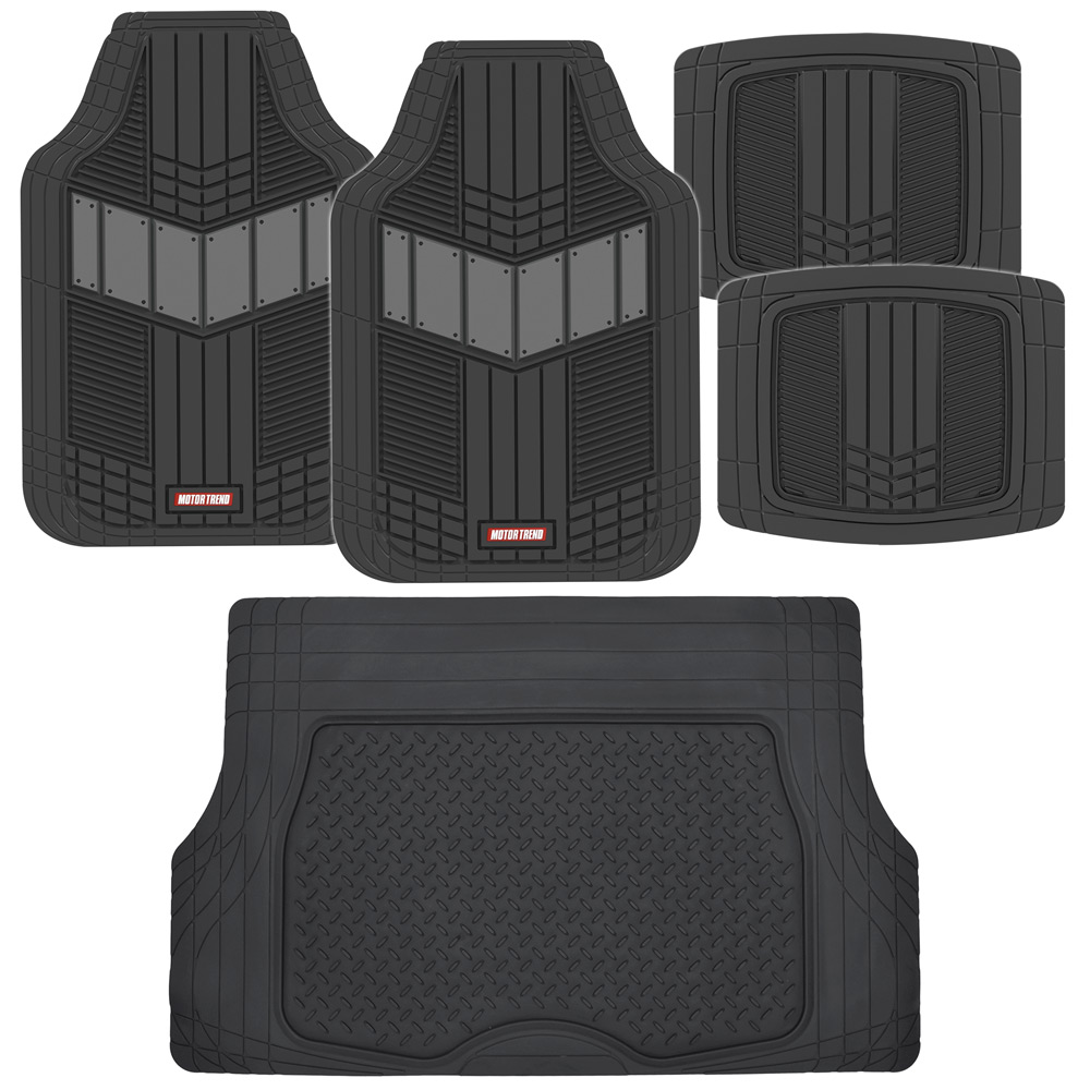 Motor Trend FlexTough Advanced Performance Mats - 3pc Rubber Floor Mats ...